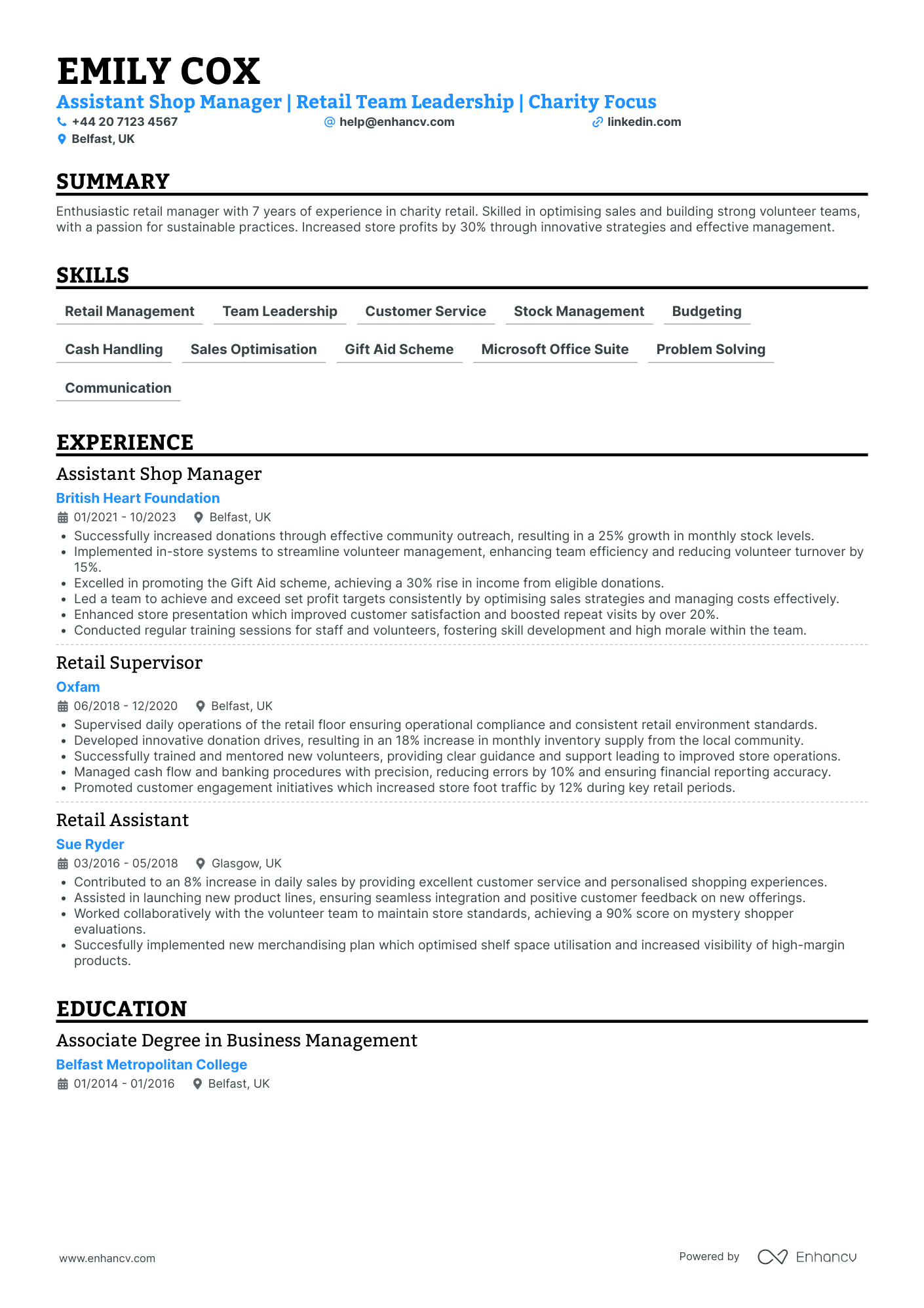 Shop Assistant CV Examples & Guide for 2026