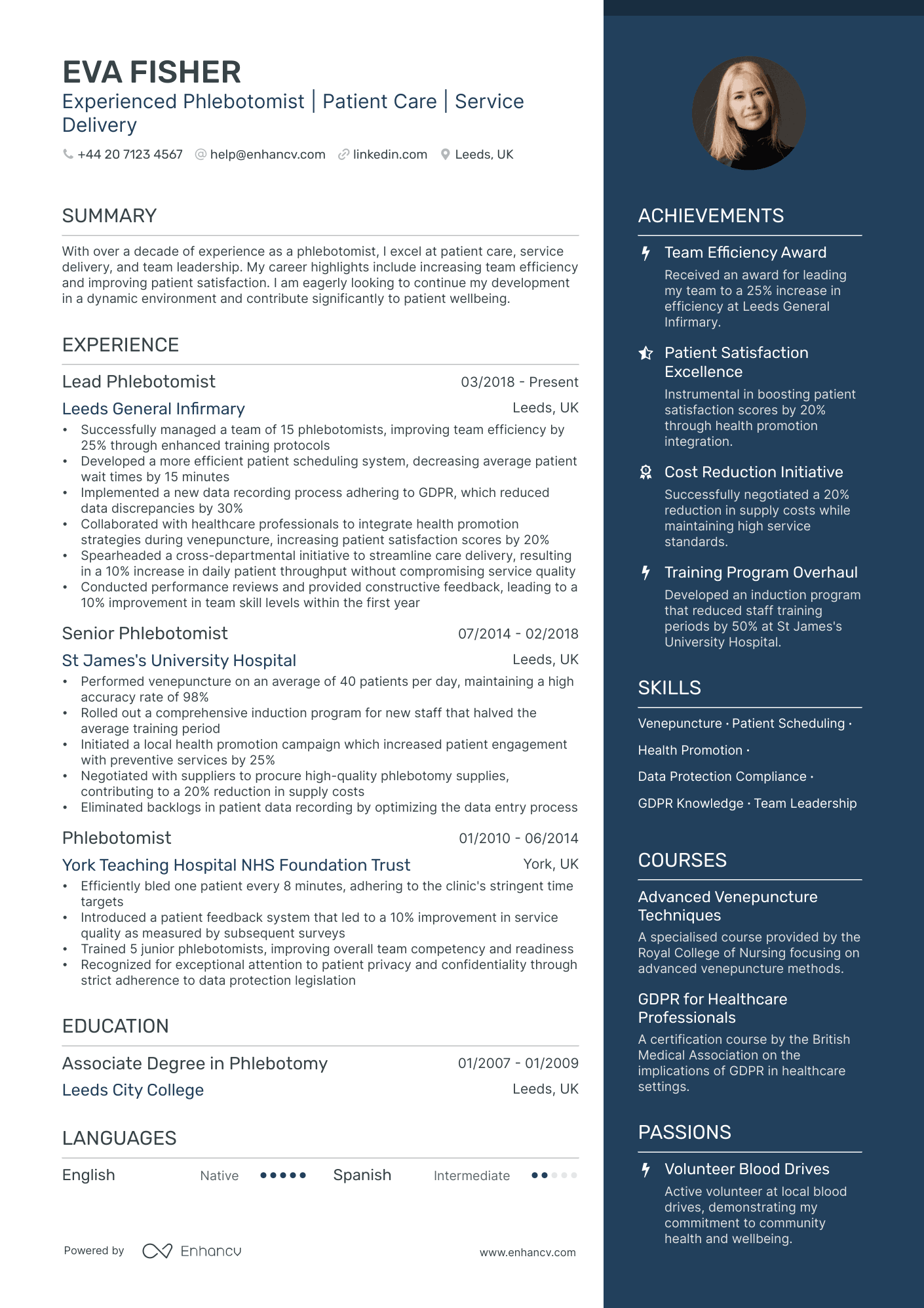 Phlebotomist CV Examples & Guide for 2025