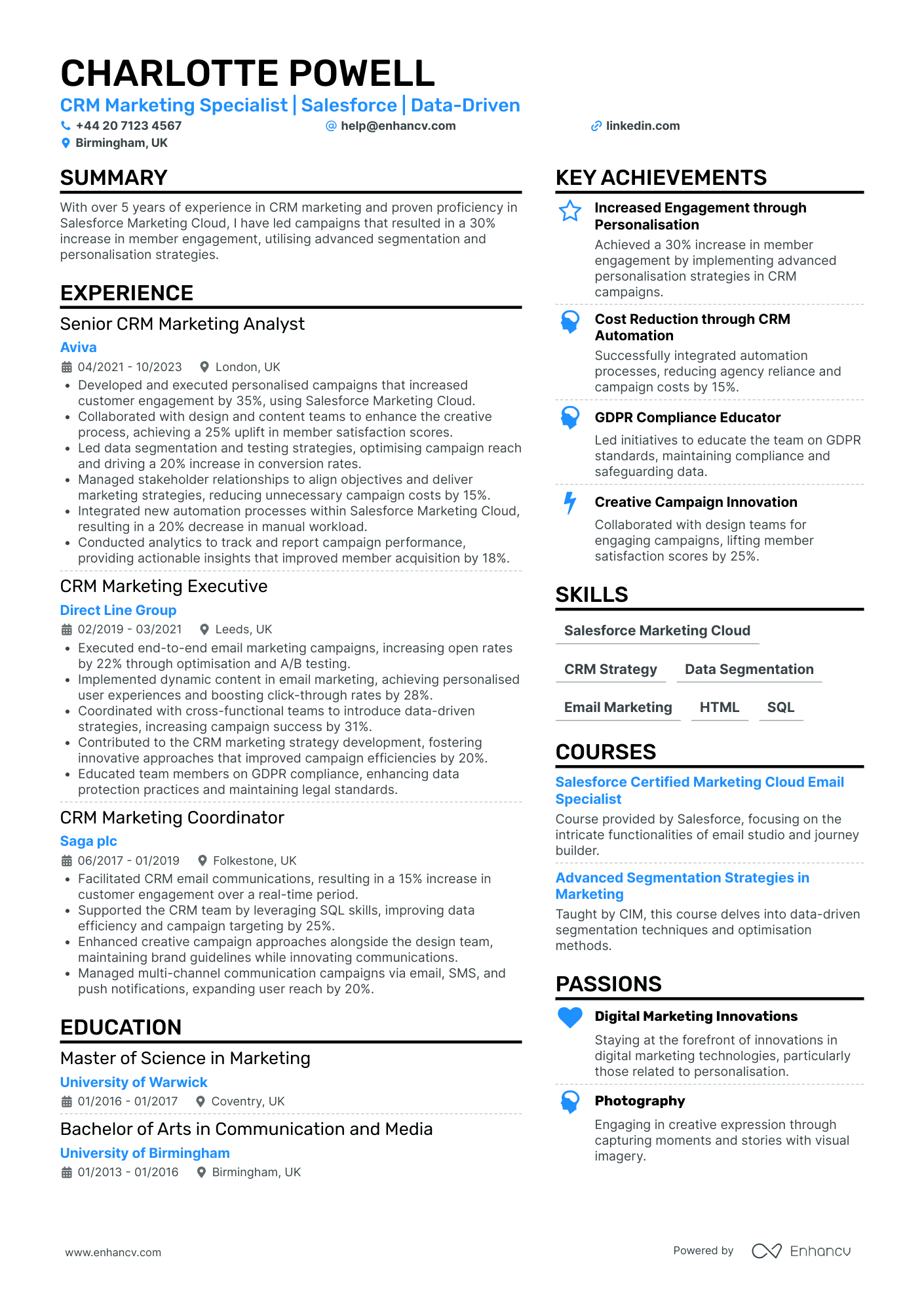 CRM Manager CV Examples & Guide for 2026