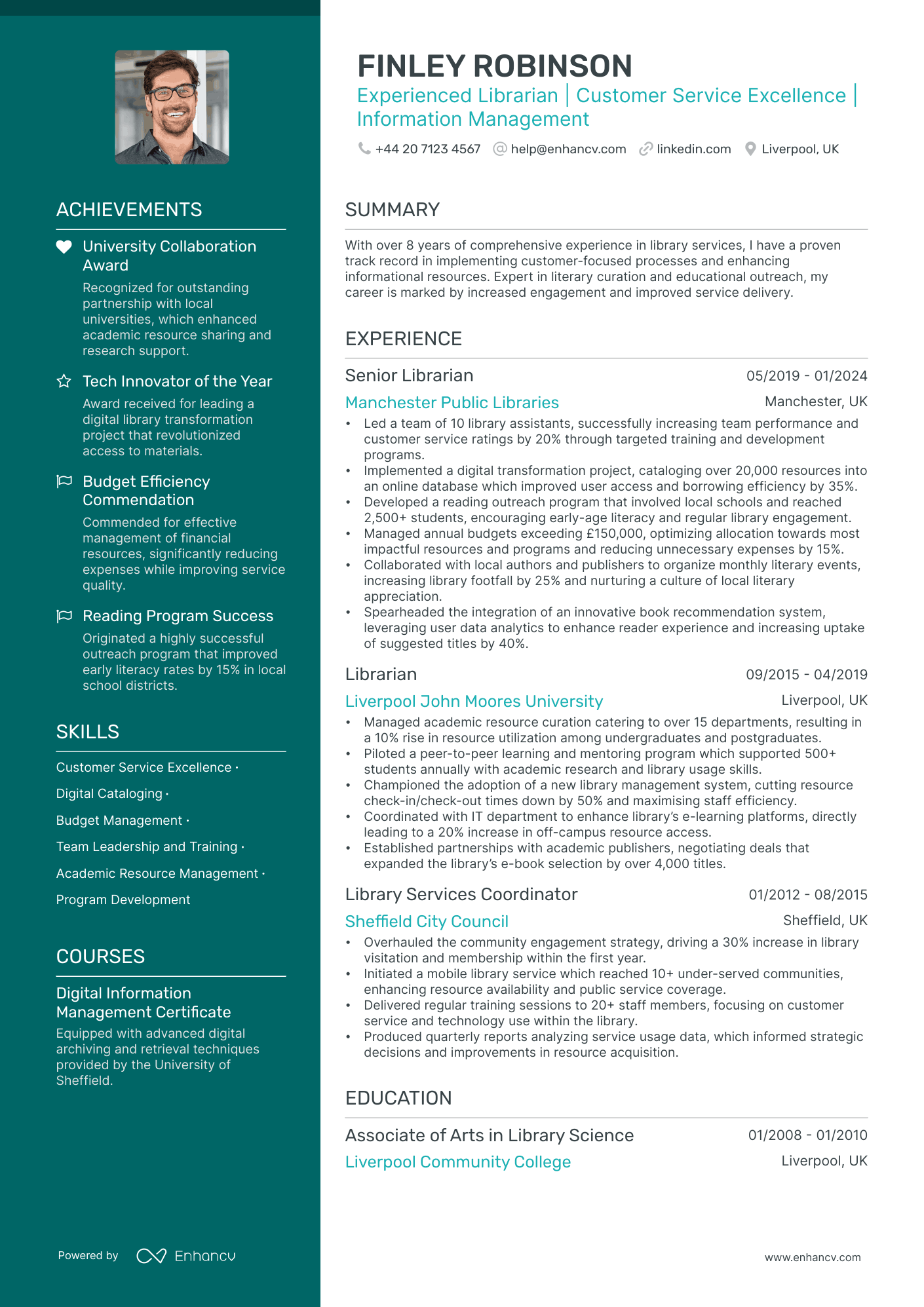 Librarian CV Examples & Guide for 2025