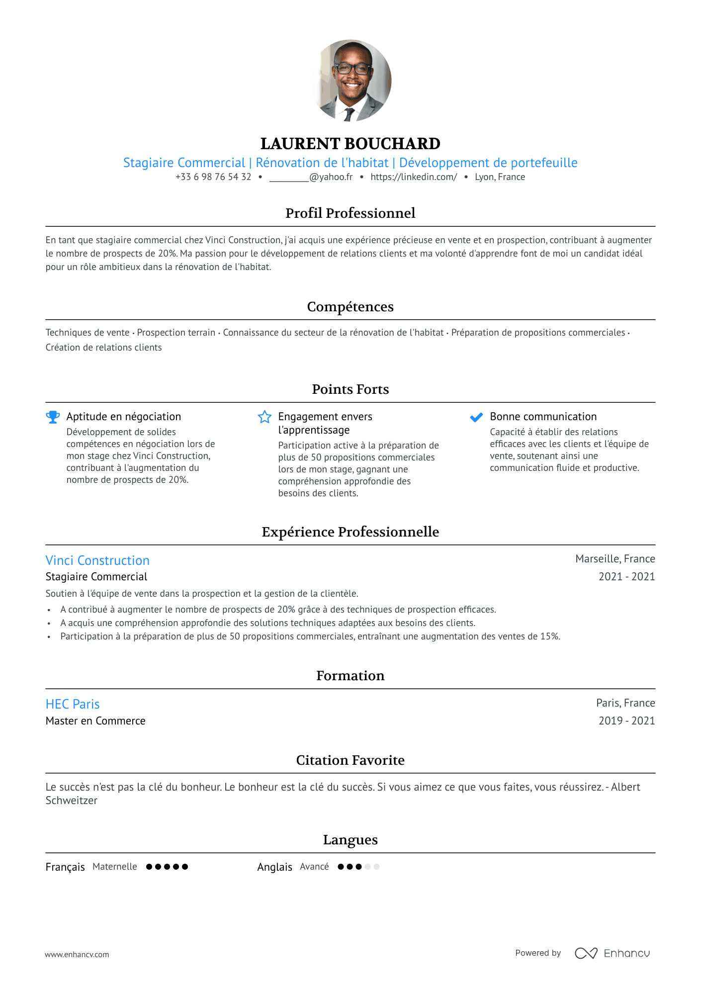 4 Exemples de CV de Commercial pour 2024