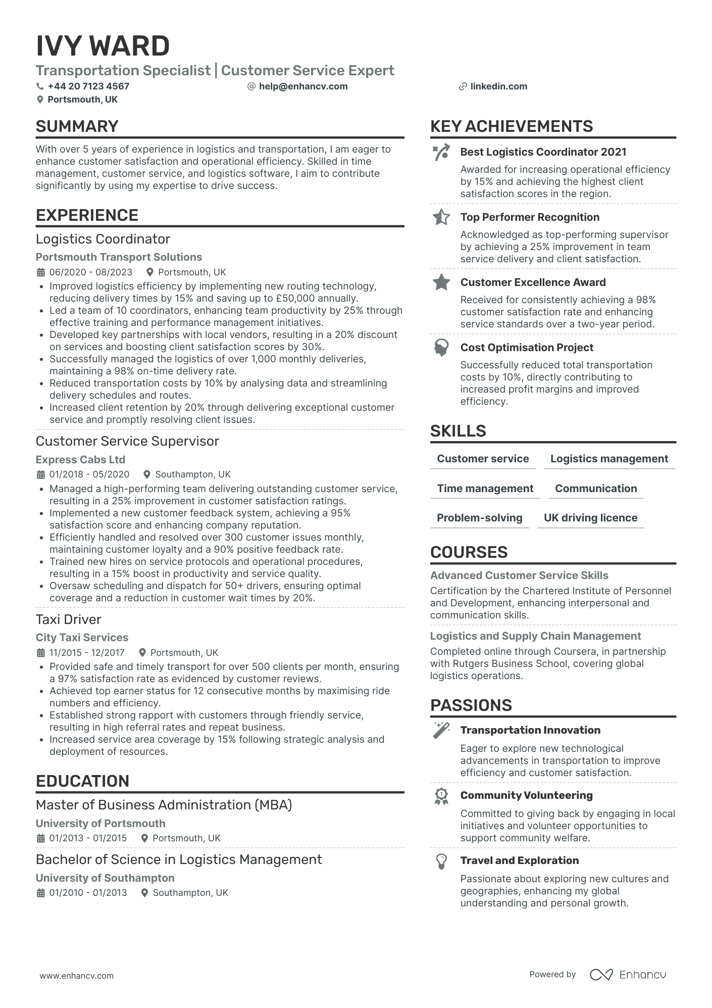 Driver CV Examples & Guide for 2026