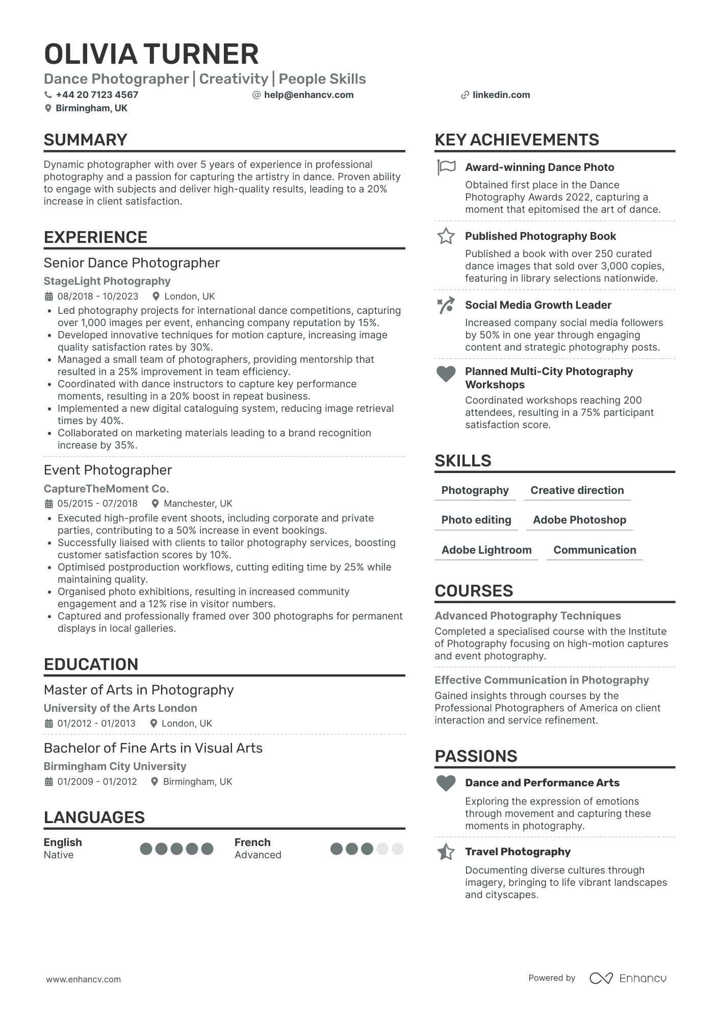 Dance CV Examples & Guide for 2026