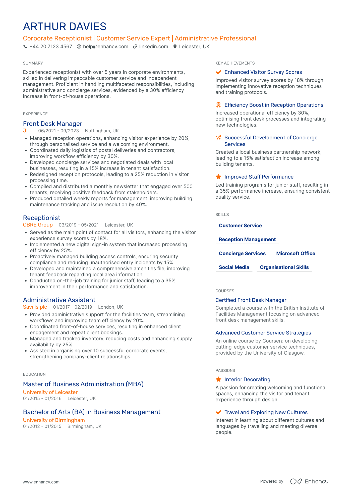 Receptionist CV Examples & Guide for 2026