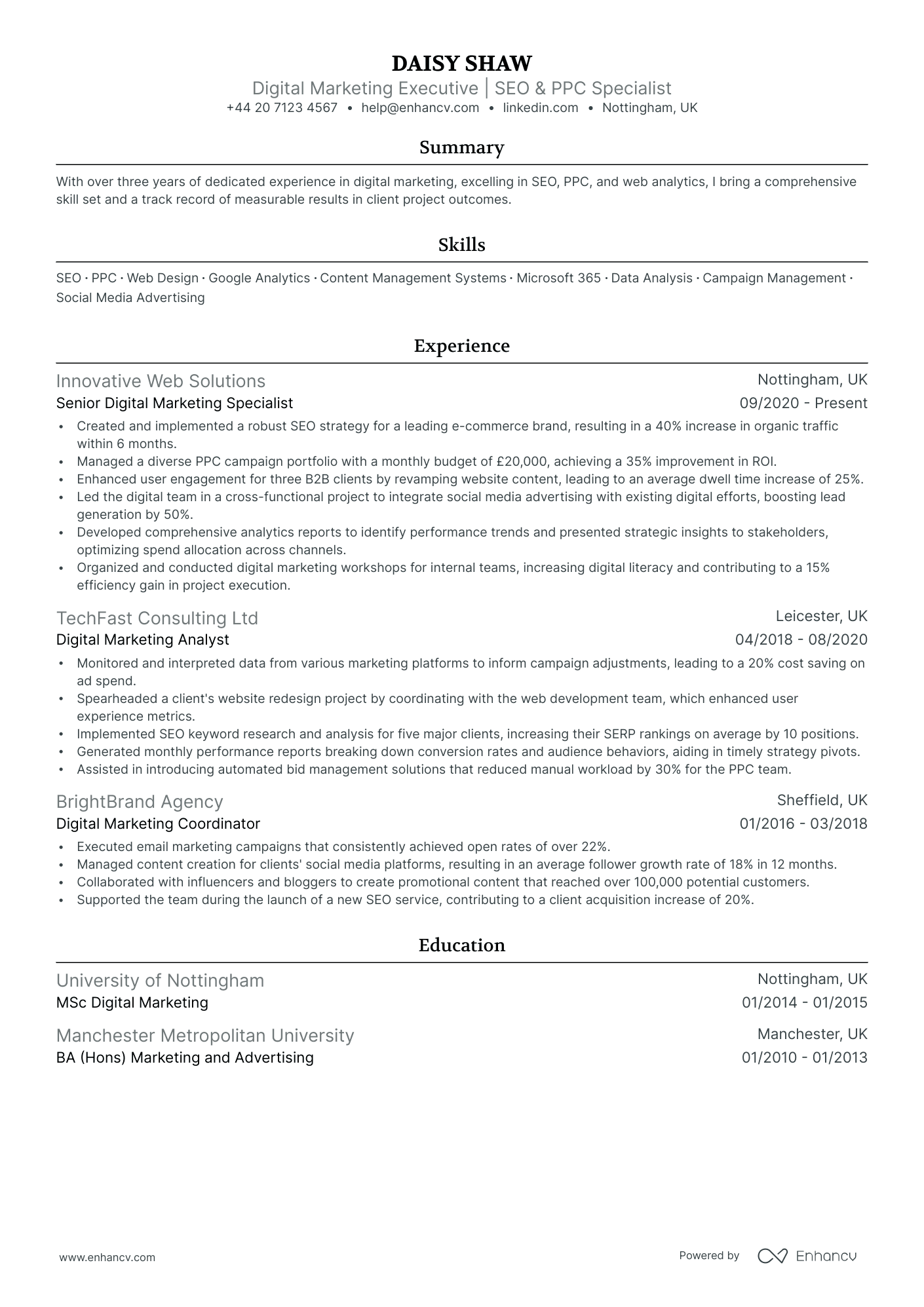 SEO CV Examples & Guide for 2025