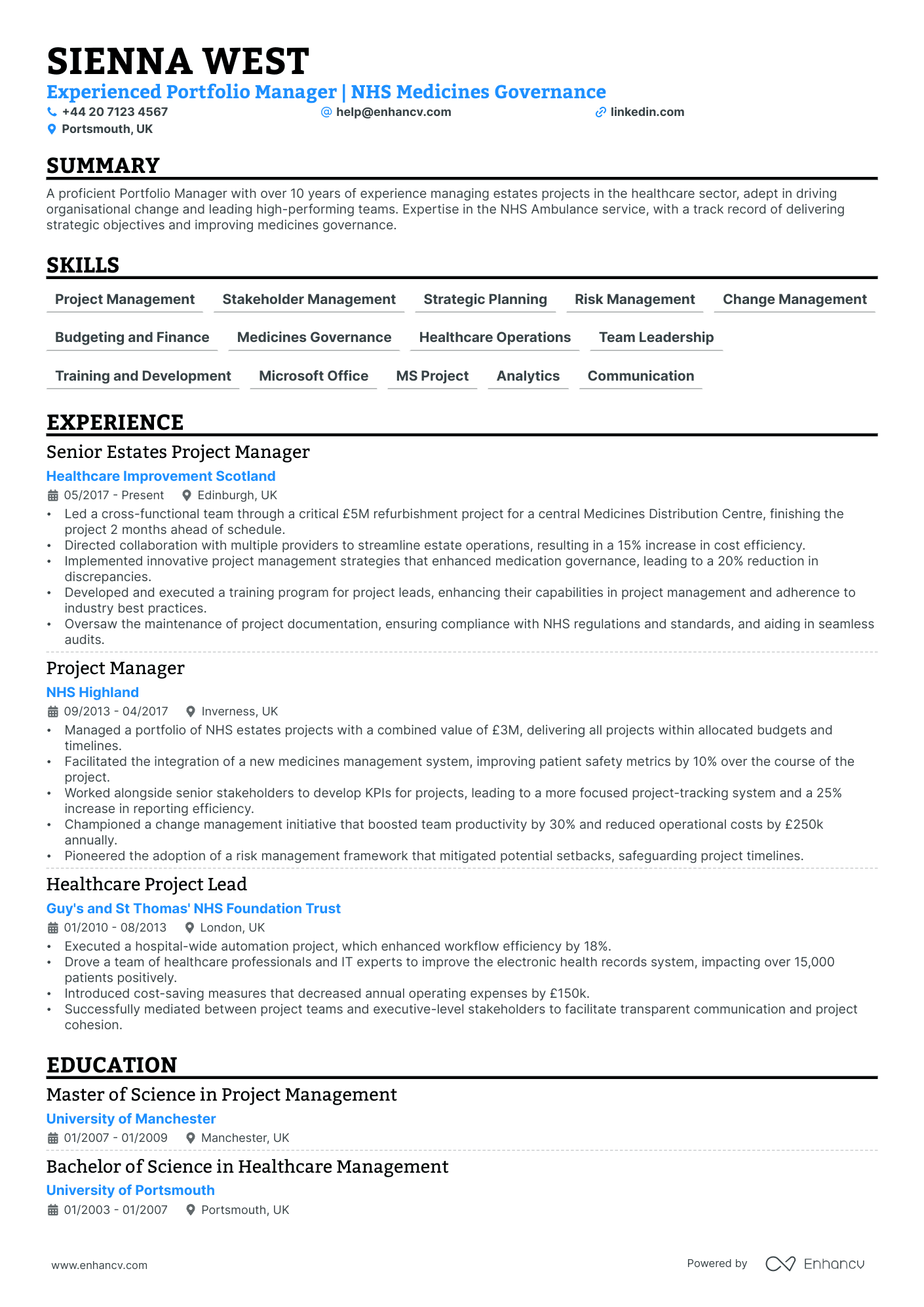 Portfolio Manager CV Examples & Guide for 2025