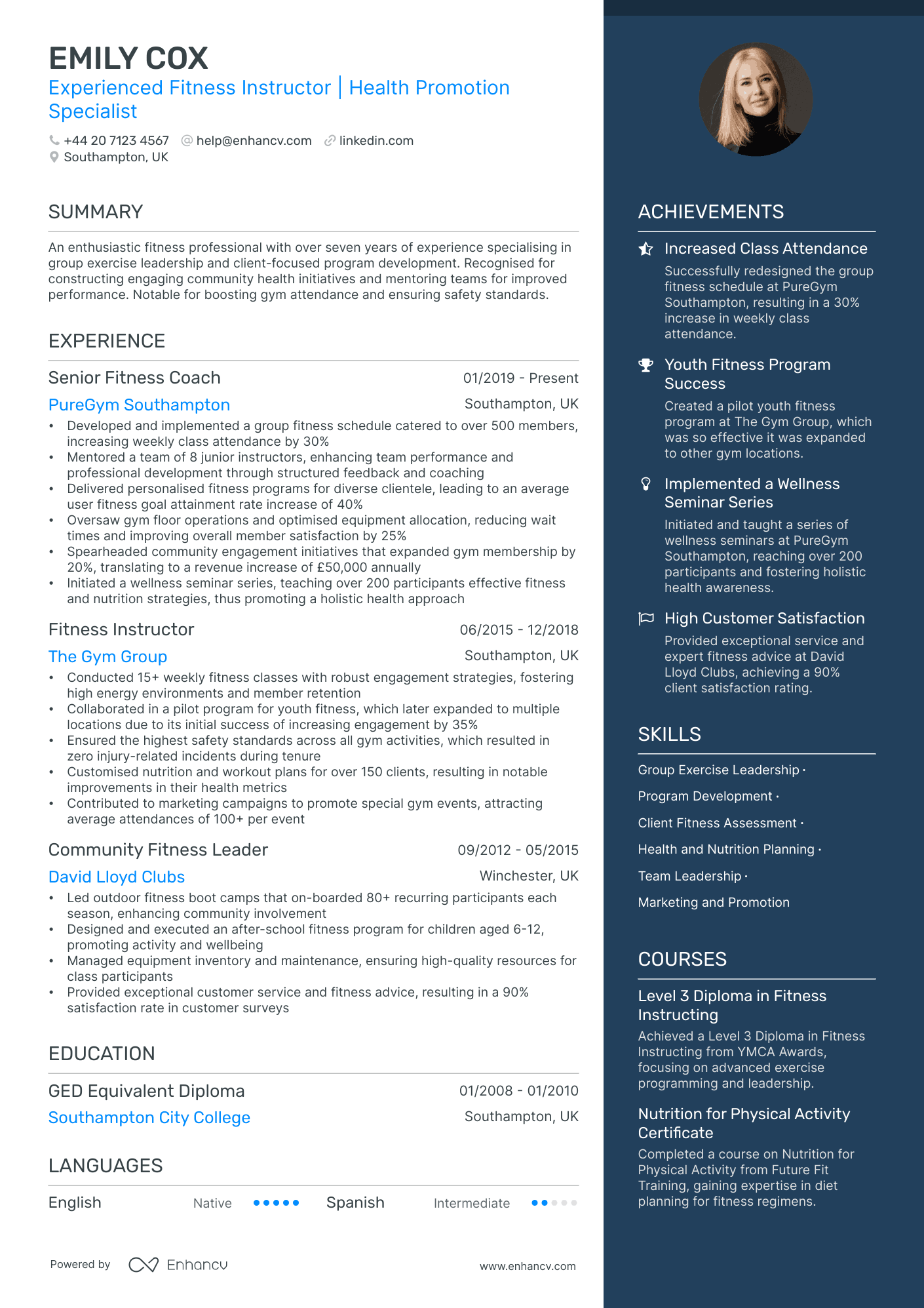 Gym CV Examples & Guide for 2025