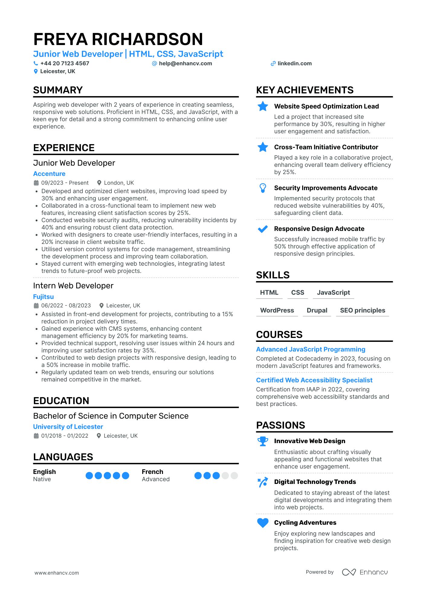 Junior Web Developer Cv Examples Guide For 2026