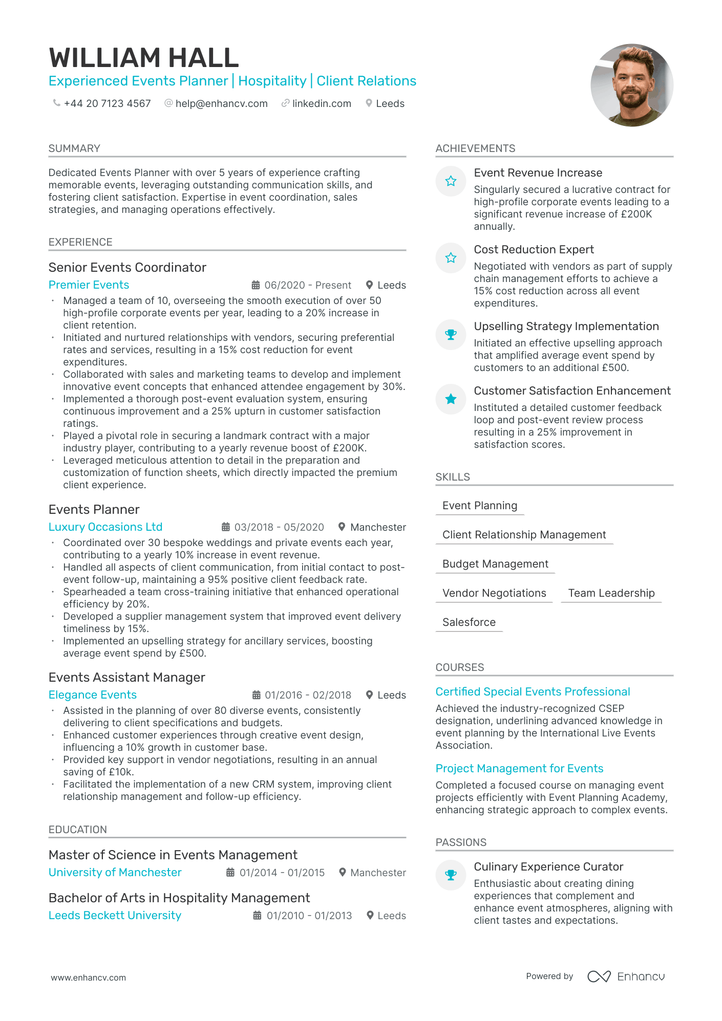 Event Planner CV Examples & Guide for 2025