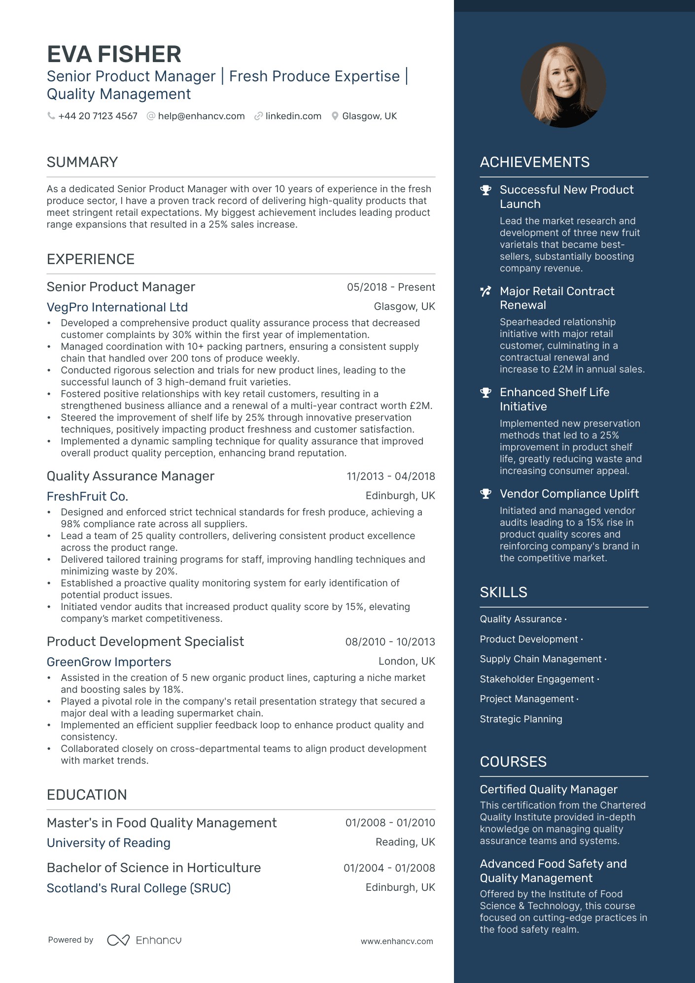Senior Product Manager CV Examples & Guide for 2025