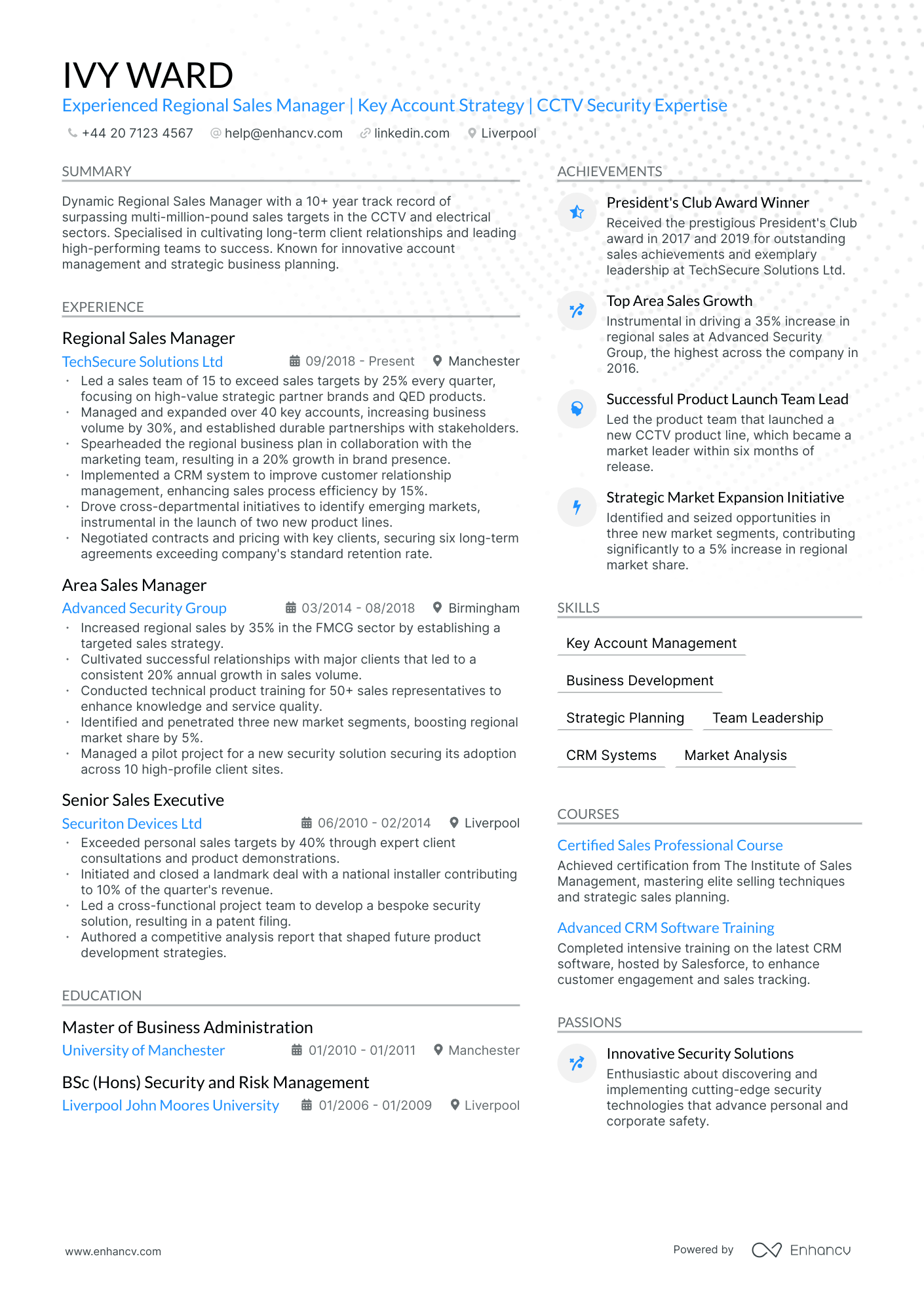 Sales Manager CV Examples & Guide for 2025