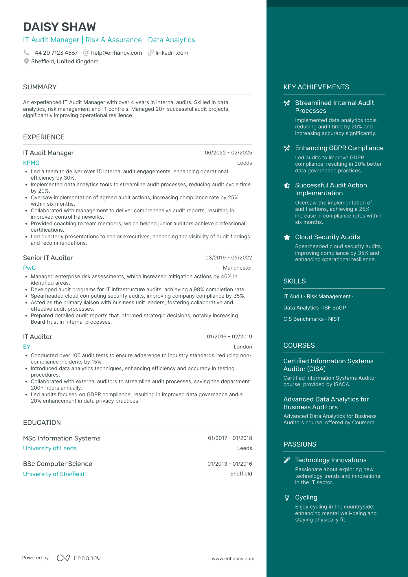 Audit Manager CV Examples & Guide for 2026