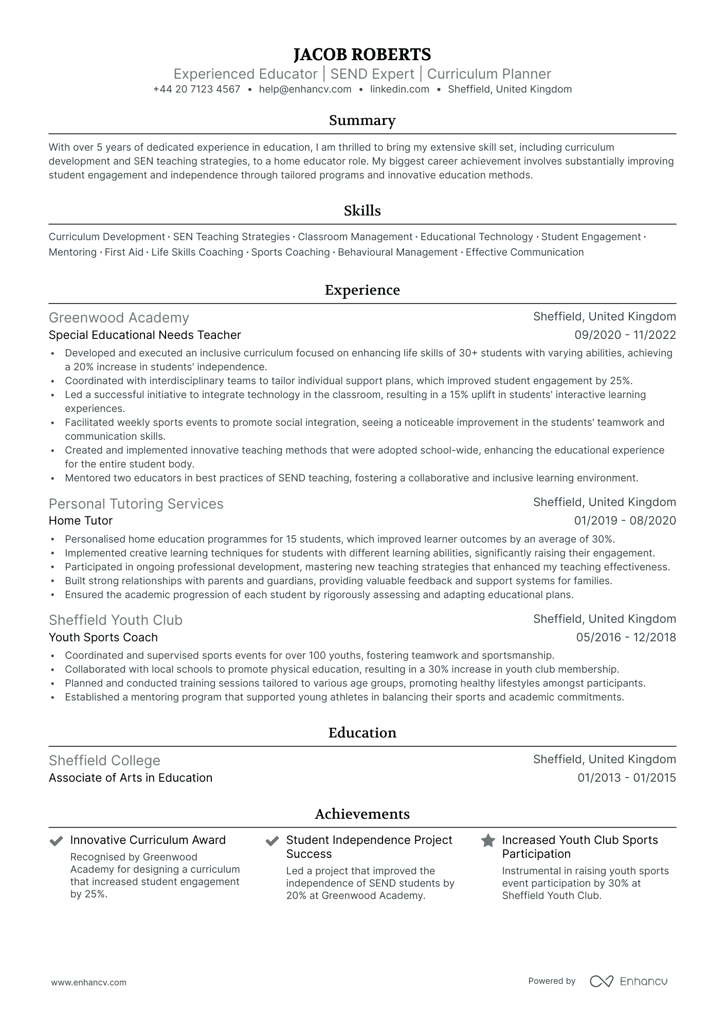 Private Tutor CV Examples & Guide for 2025