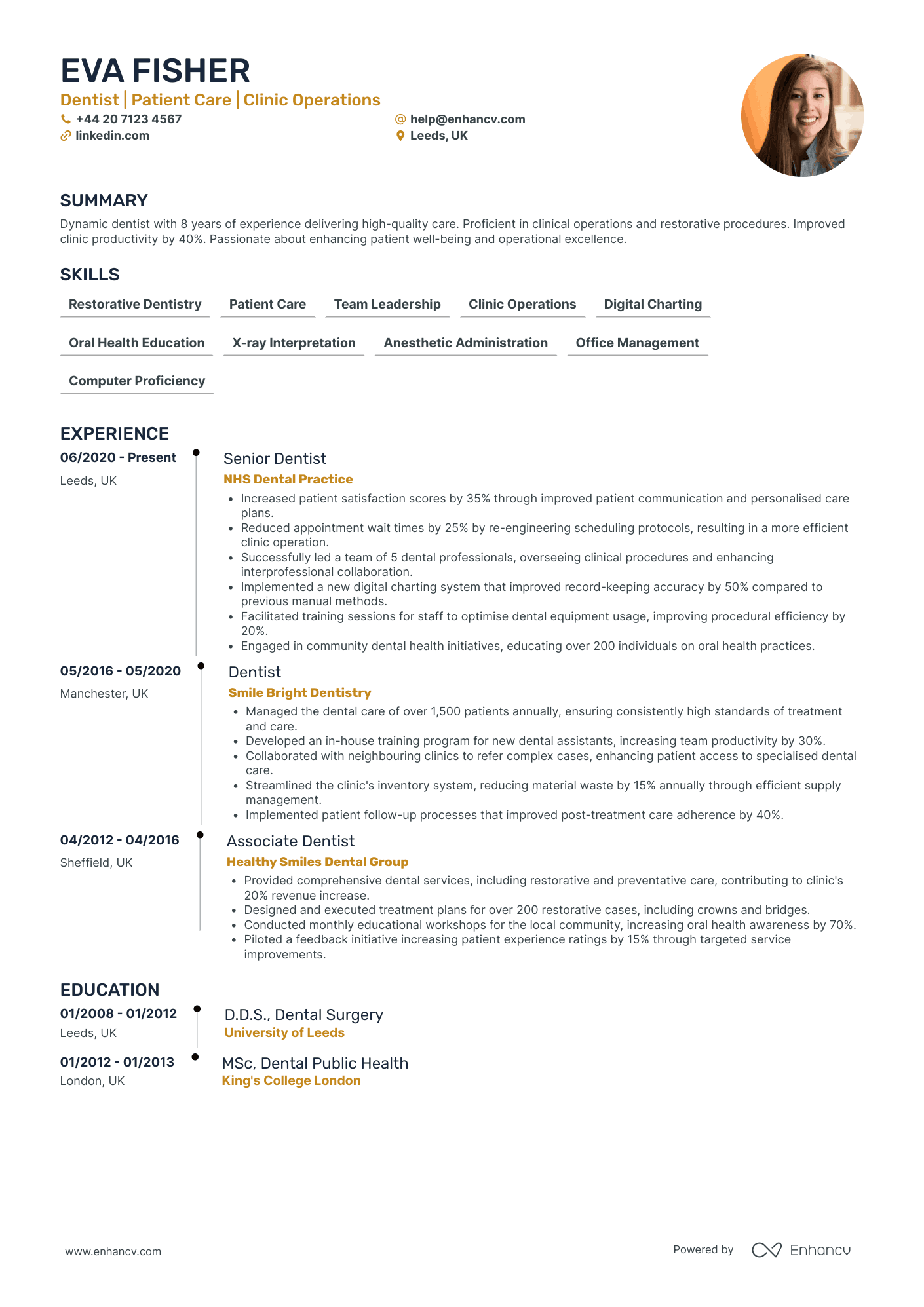 Dentist CV Examples & Guide for 2026