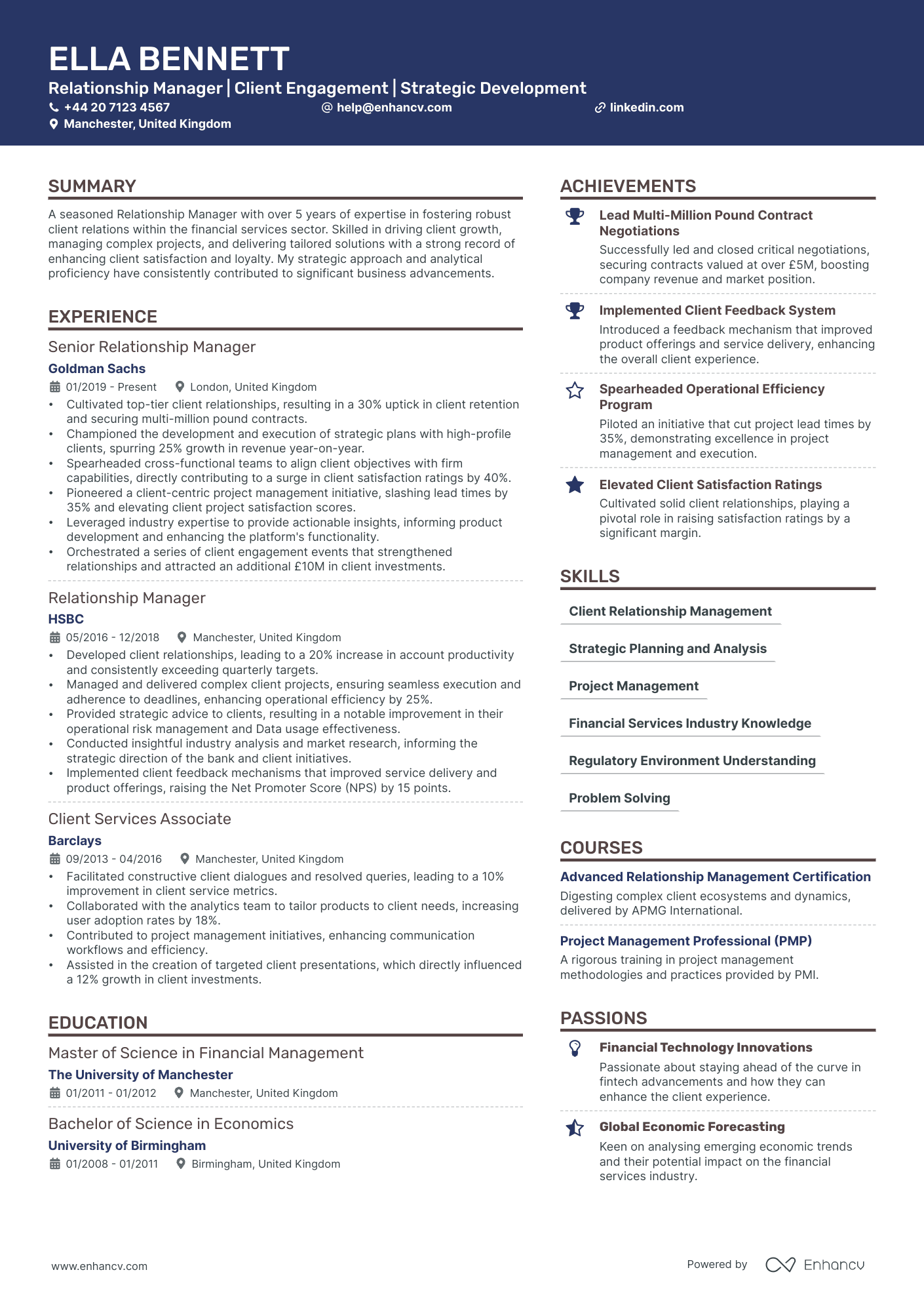 Relationship Manager CV Examples & Guide for 2025