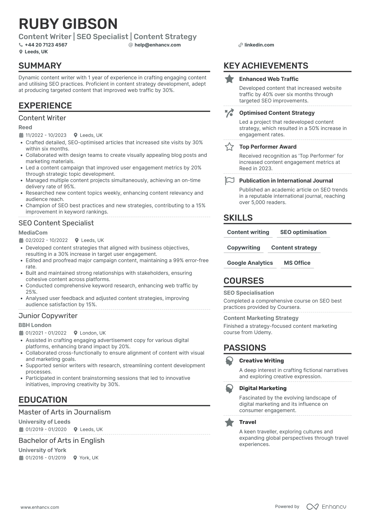 Copywriter CV Examples & Guide for 2026