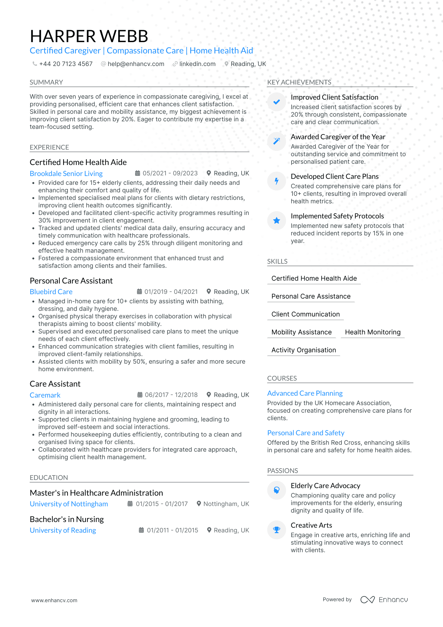 Caregiver CV Examples & Guide for 2025