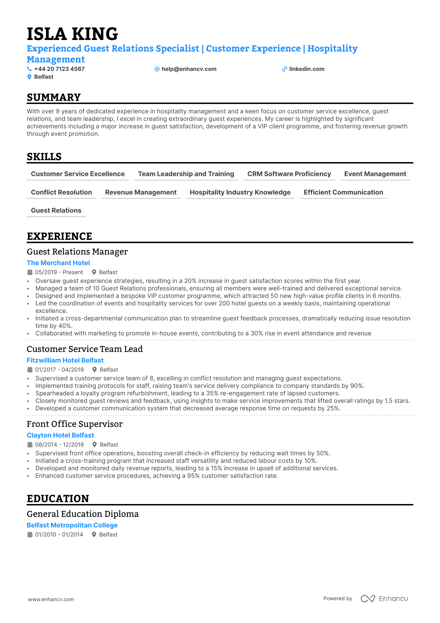 Hostess CV Examples & Guide for 2025