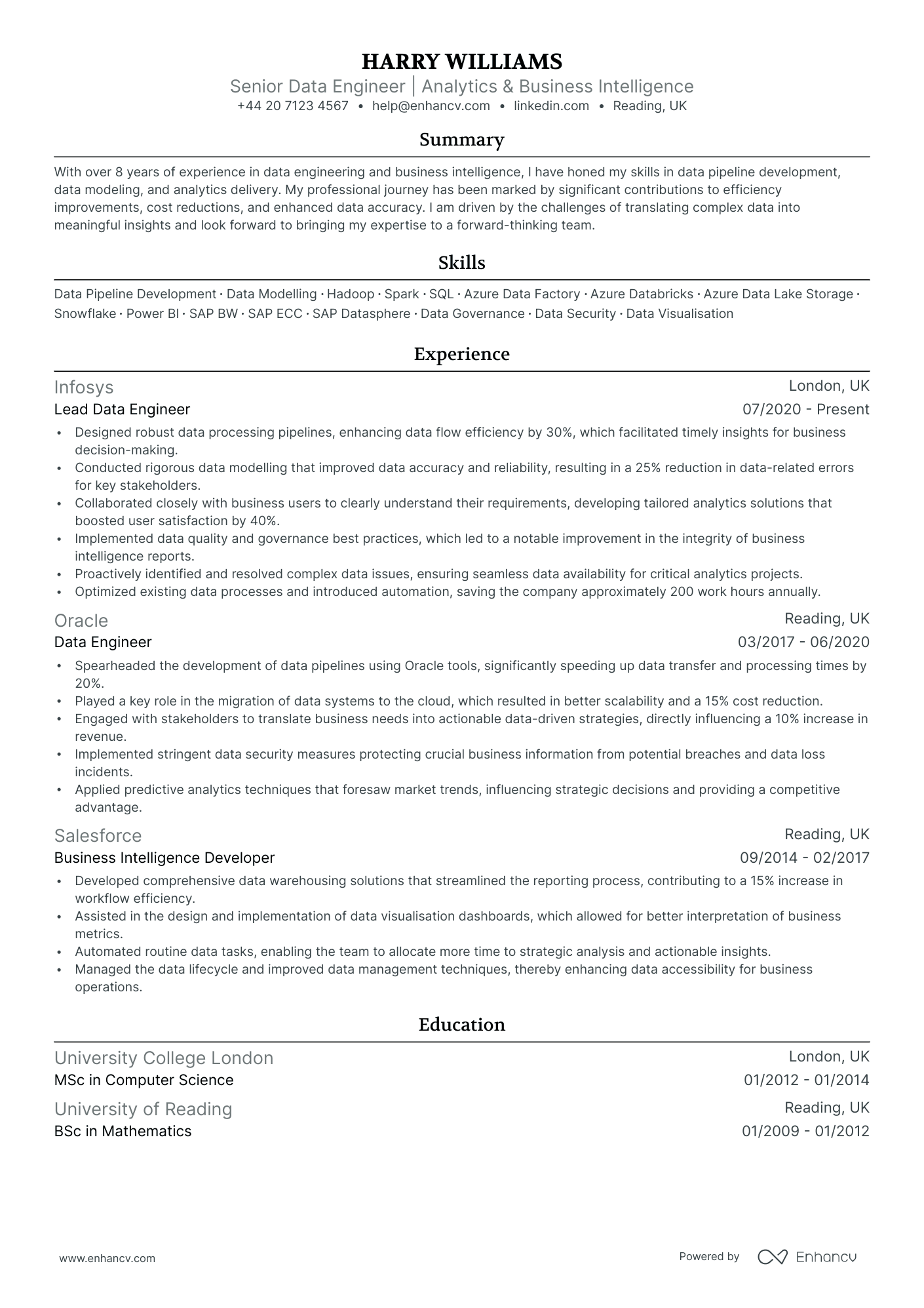 Data Engineer CV Examples & Guide for 2025