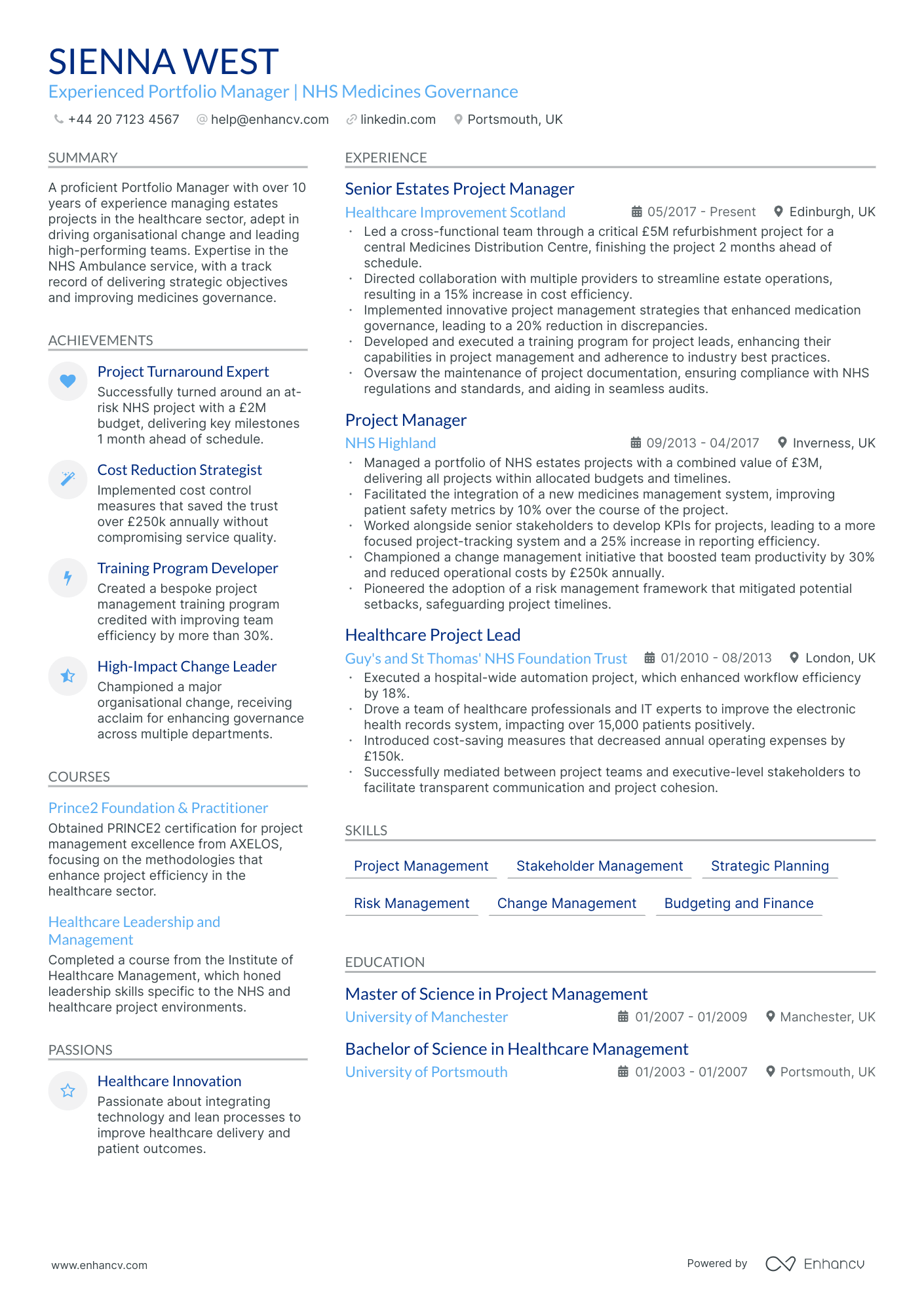 Portfolio Manager CV Examples & Guide for 2025