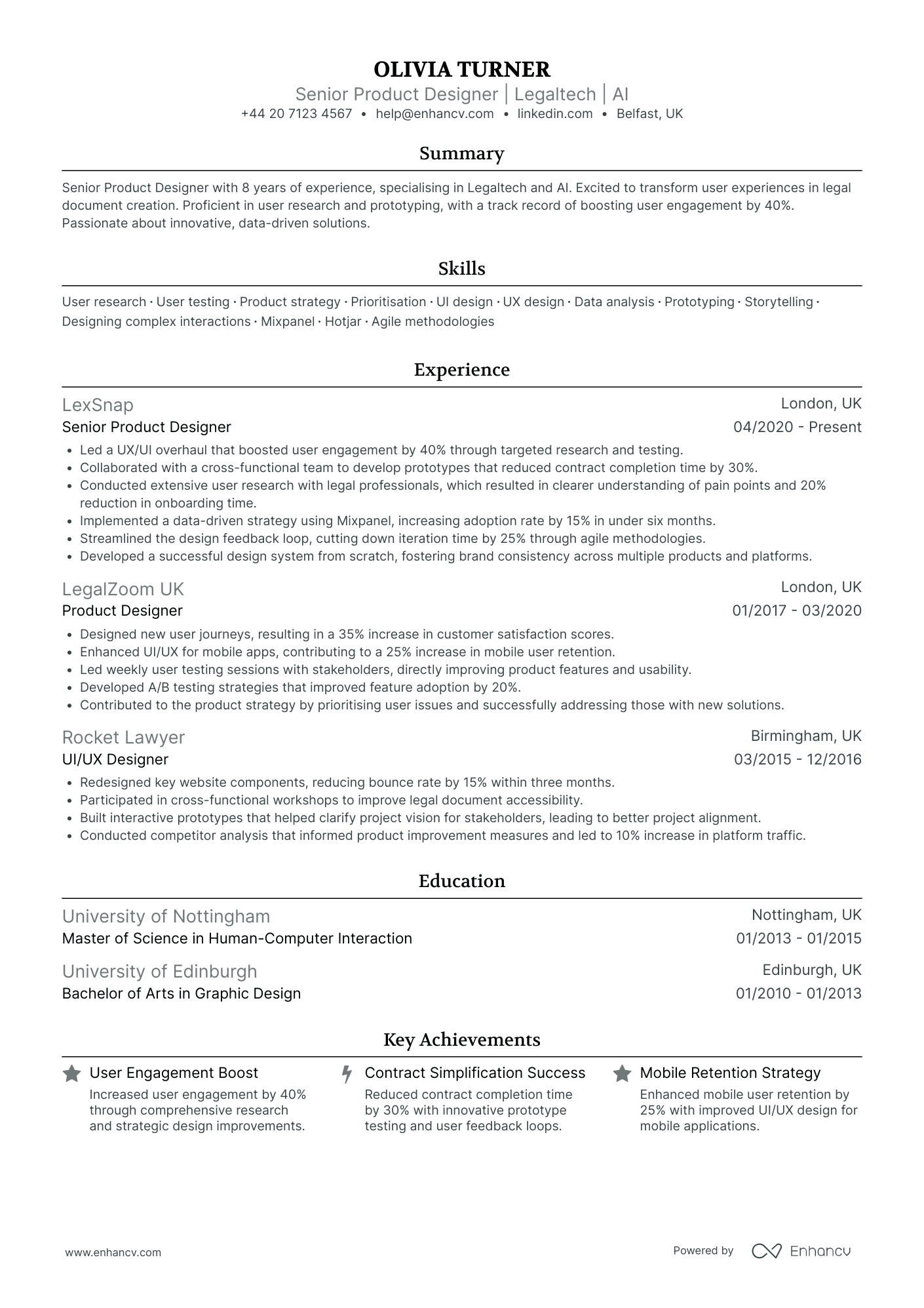 Product Designer CV Examples & Guide for 2026