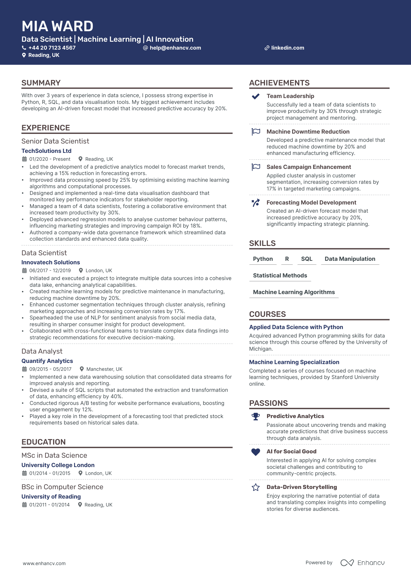 Data Scientist CV Examples & Guide for 2025