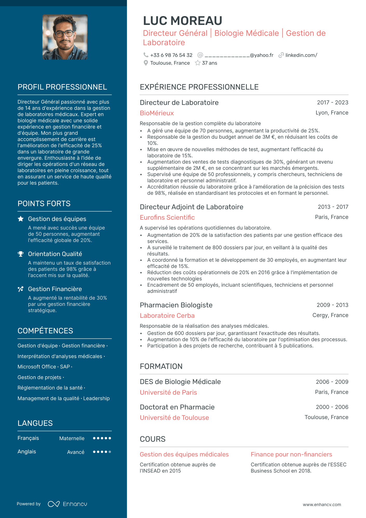 CV Type : Guide Complet 2026 + Exemples Gratuits | Enhancv