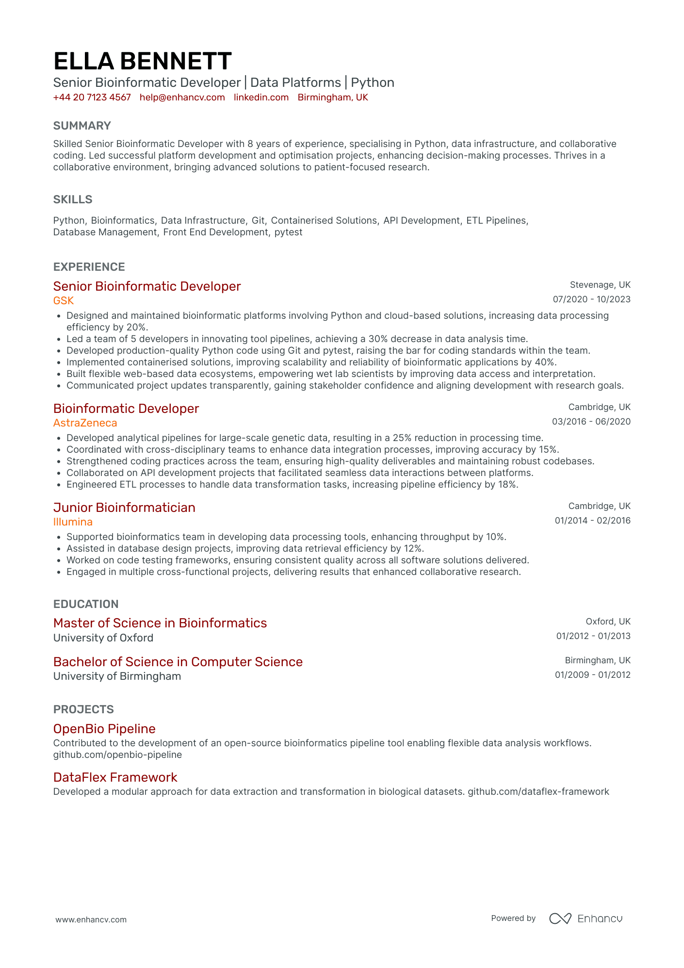 Python Developer CV Examples & Guide for 2025