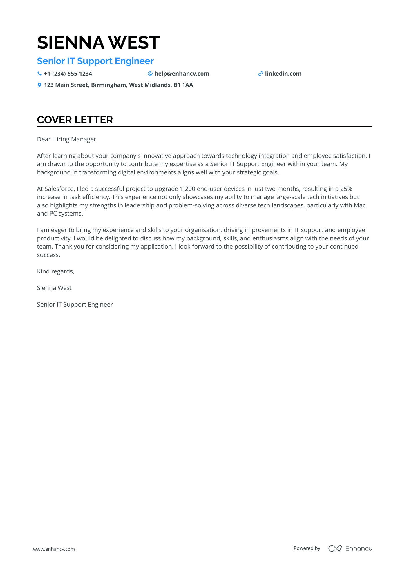 IT Support Cover Letter Examples & Guide for 2026