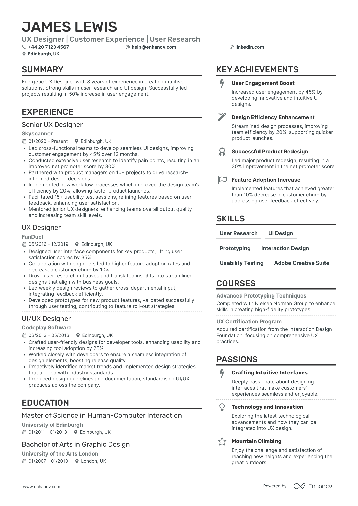 Designer CV Examples & Guide for 2025