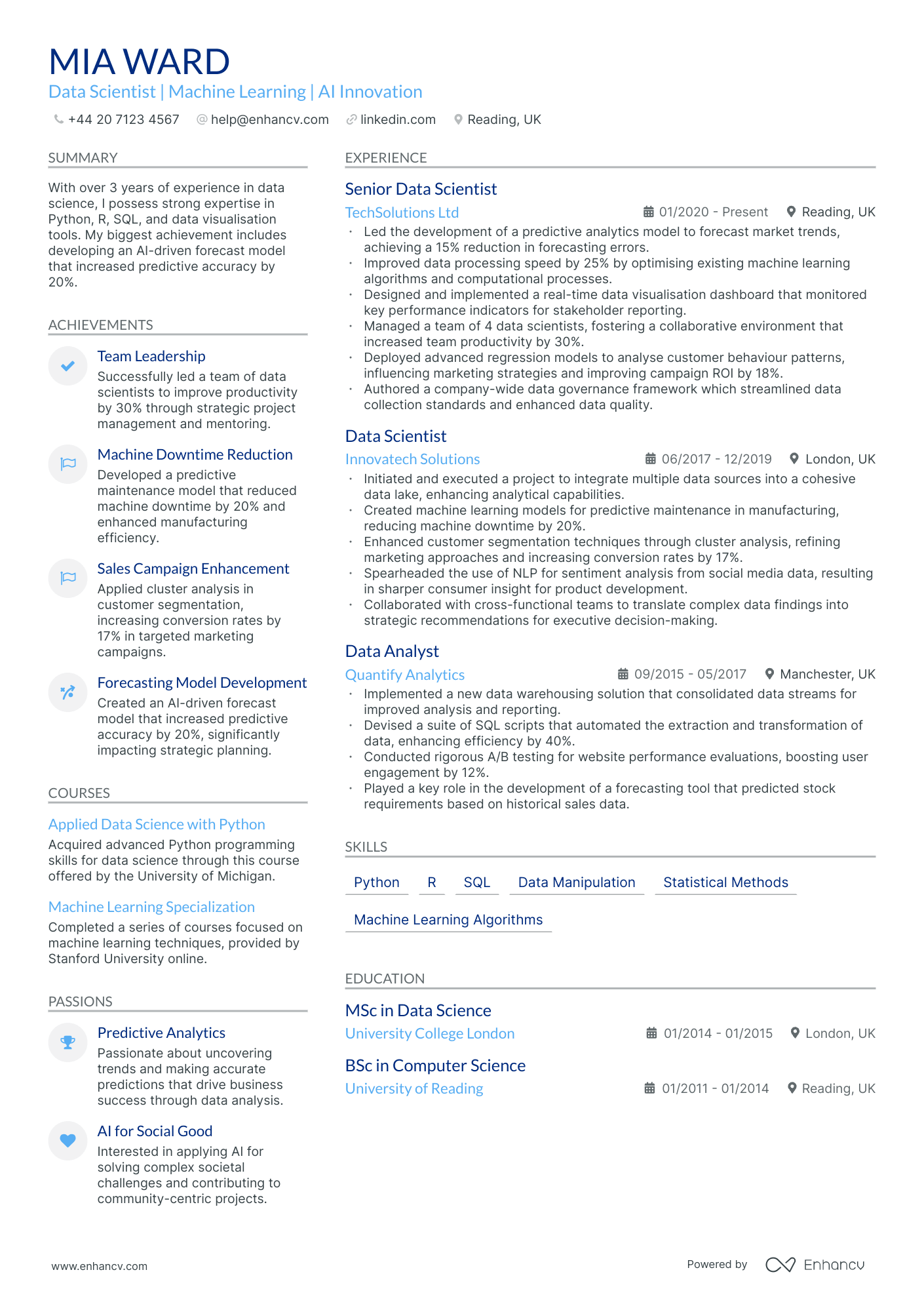 Data Scientist CV Examples & Guide for 2025