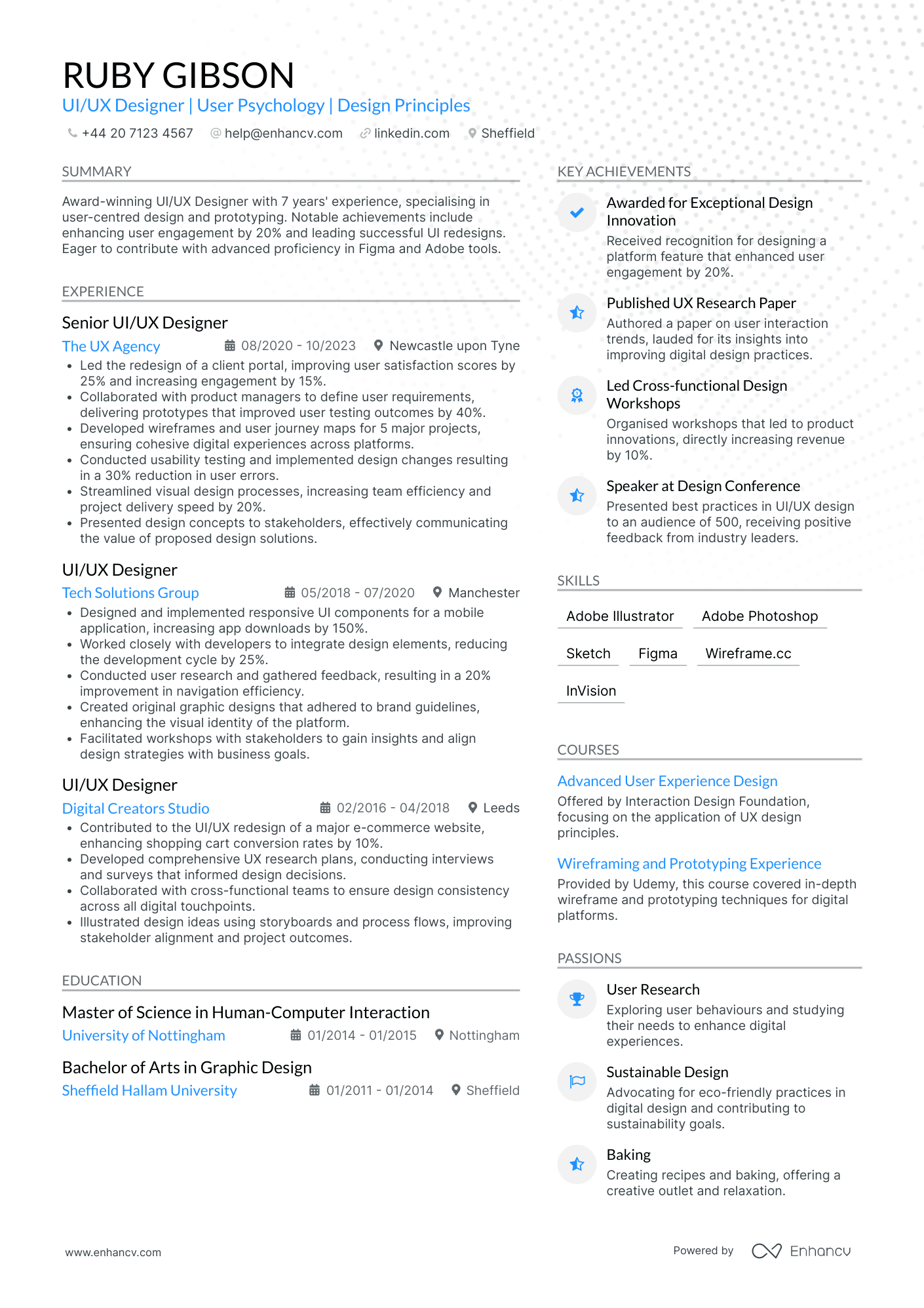 UX UI Designer CV Examples & Guide for 2026