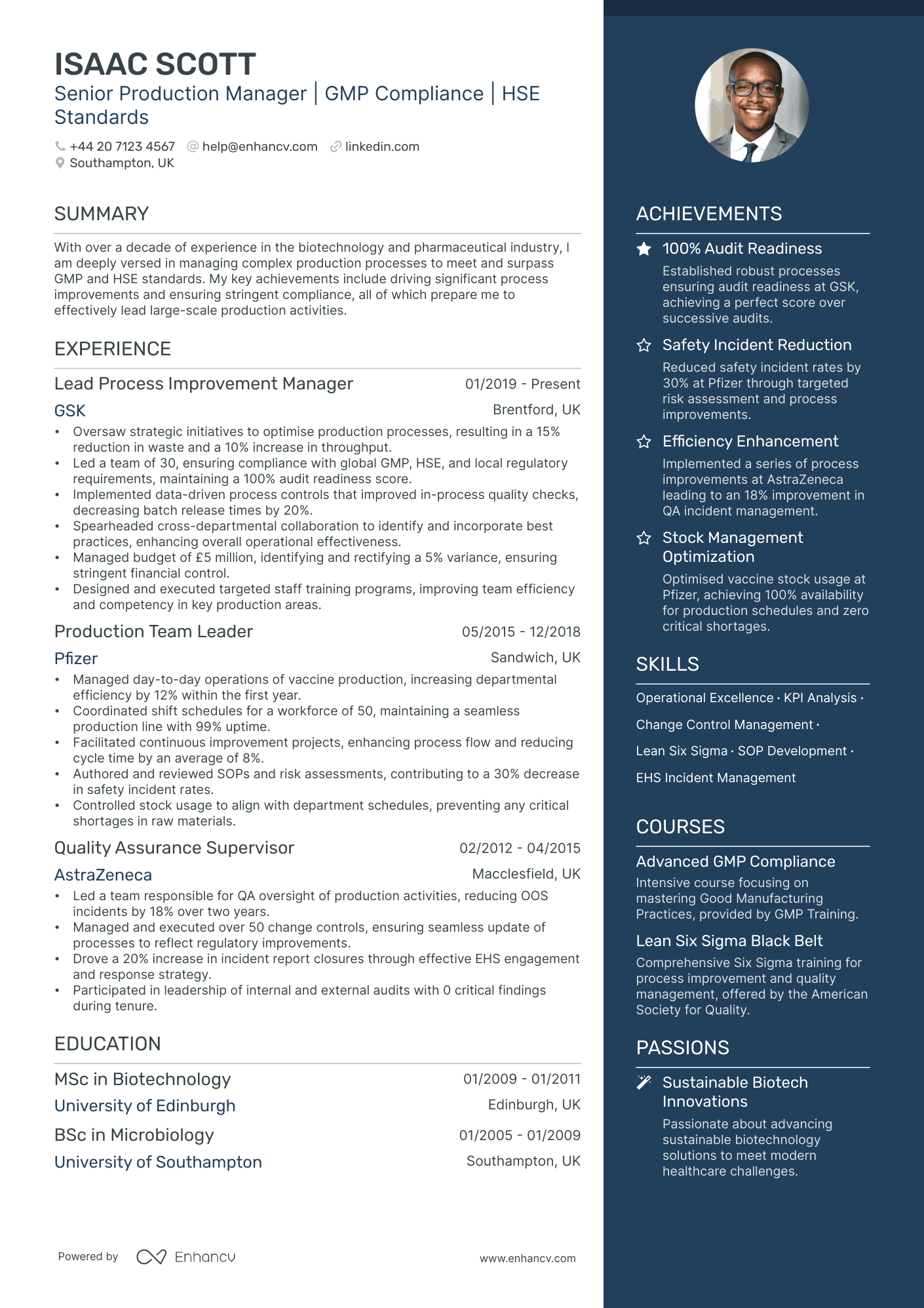 Production Manager CV Examples & Guide for 2025