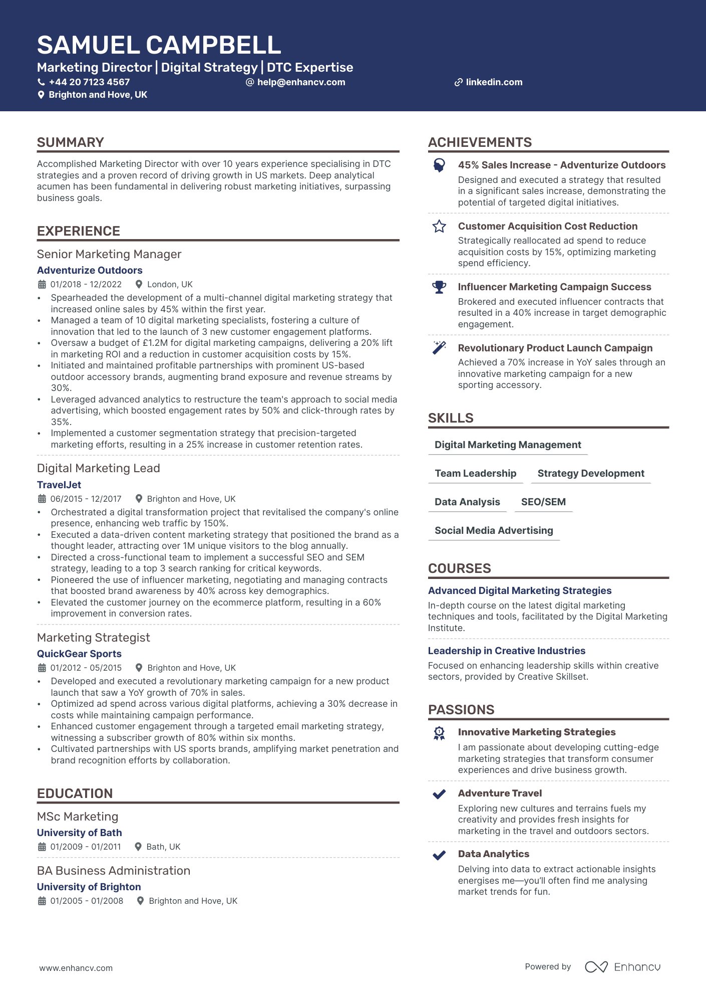 Marketing Manager CV Examples & Guide for 2025