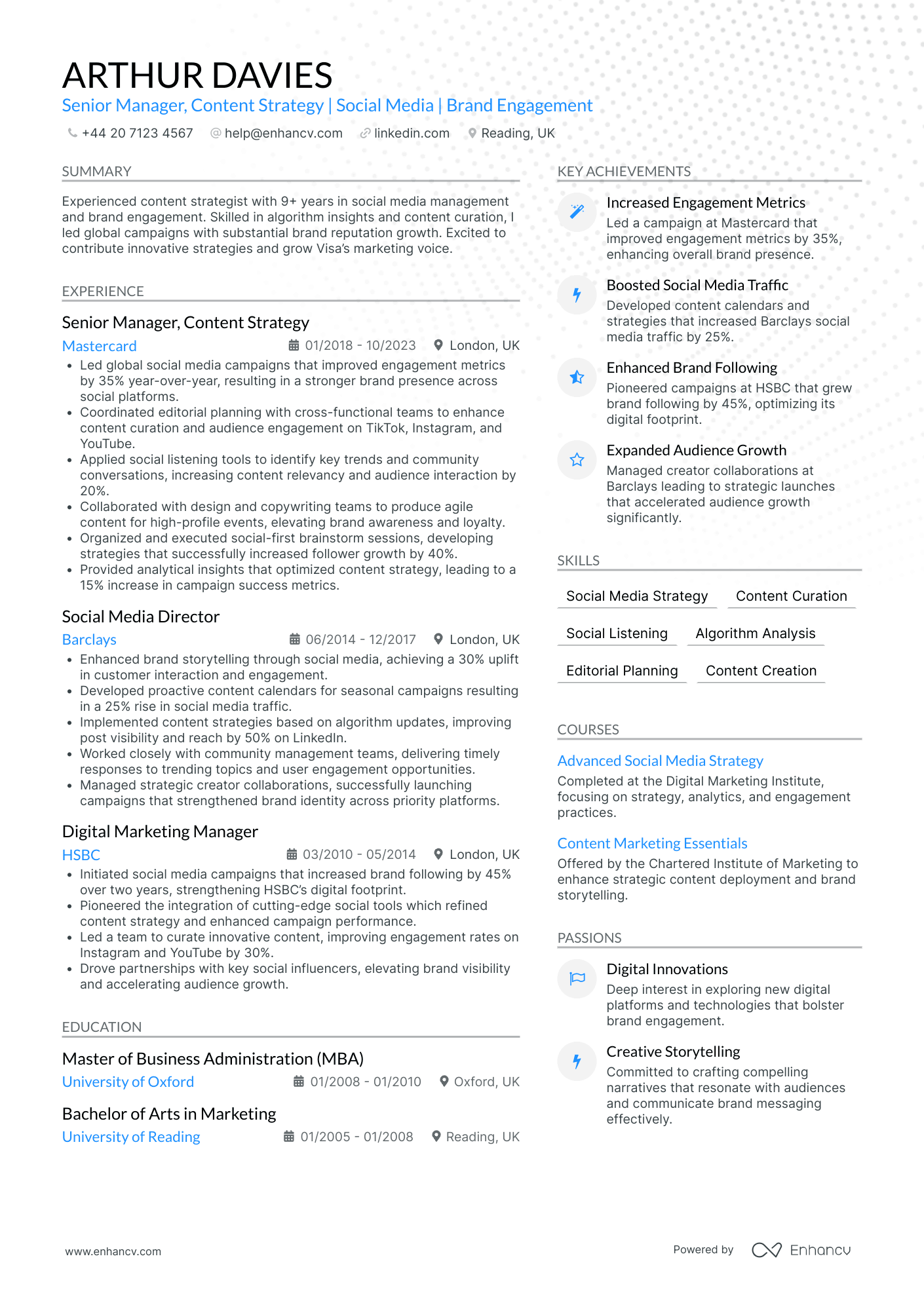 Content Manager CV Examples & Guide for 2025