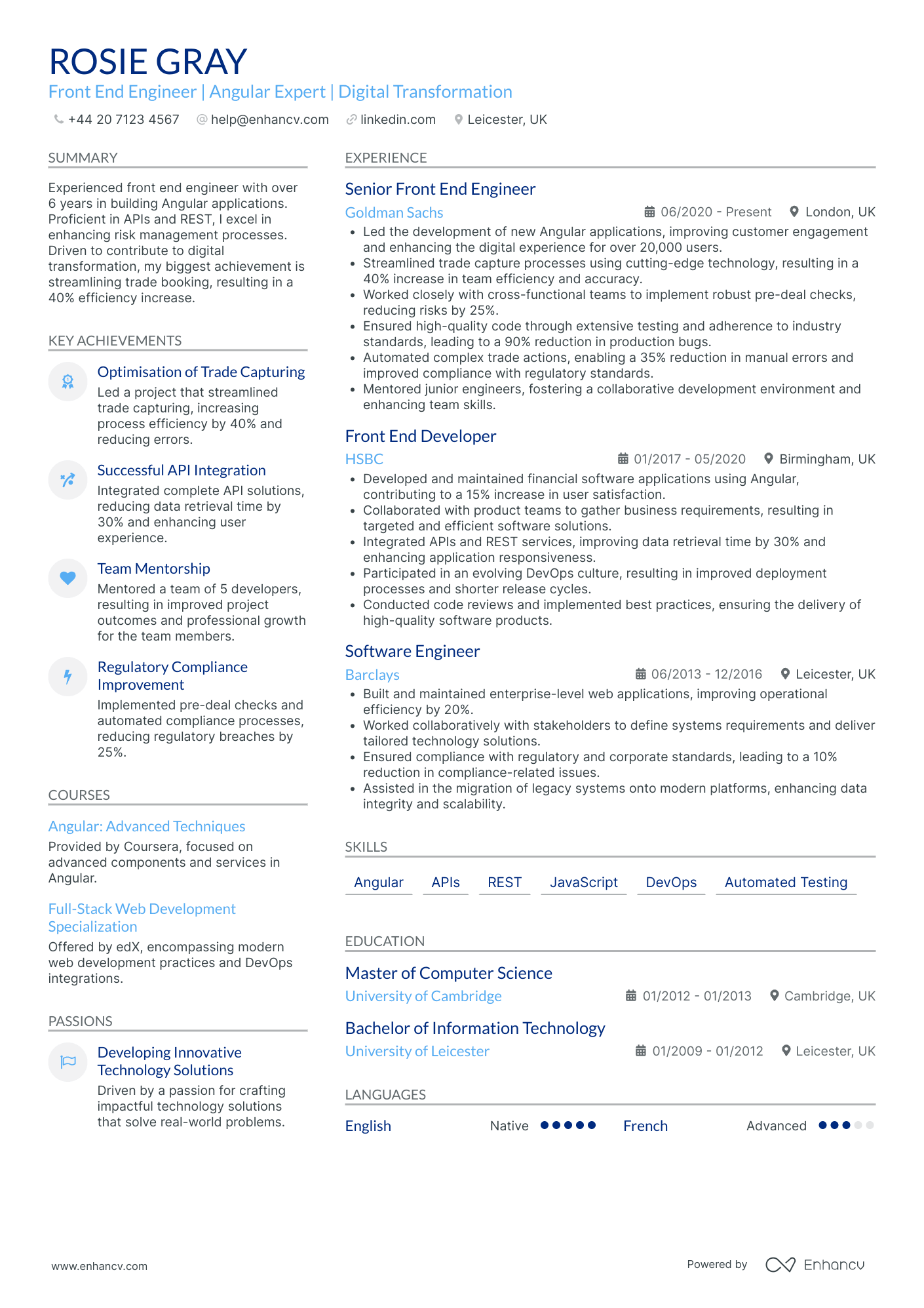 Front End Developer CV Examples & Guide for 2026