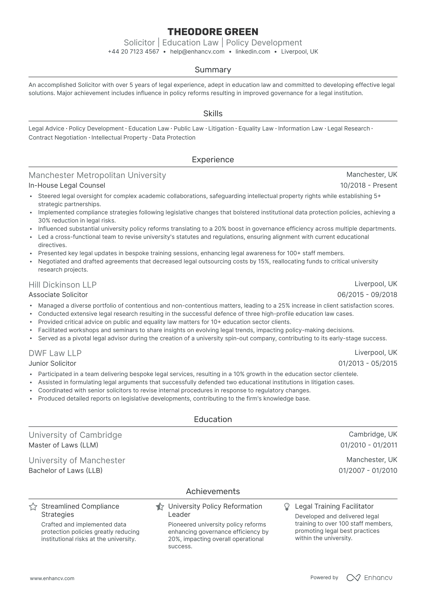 Lawyer CV Examples & Guide for 2025