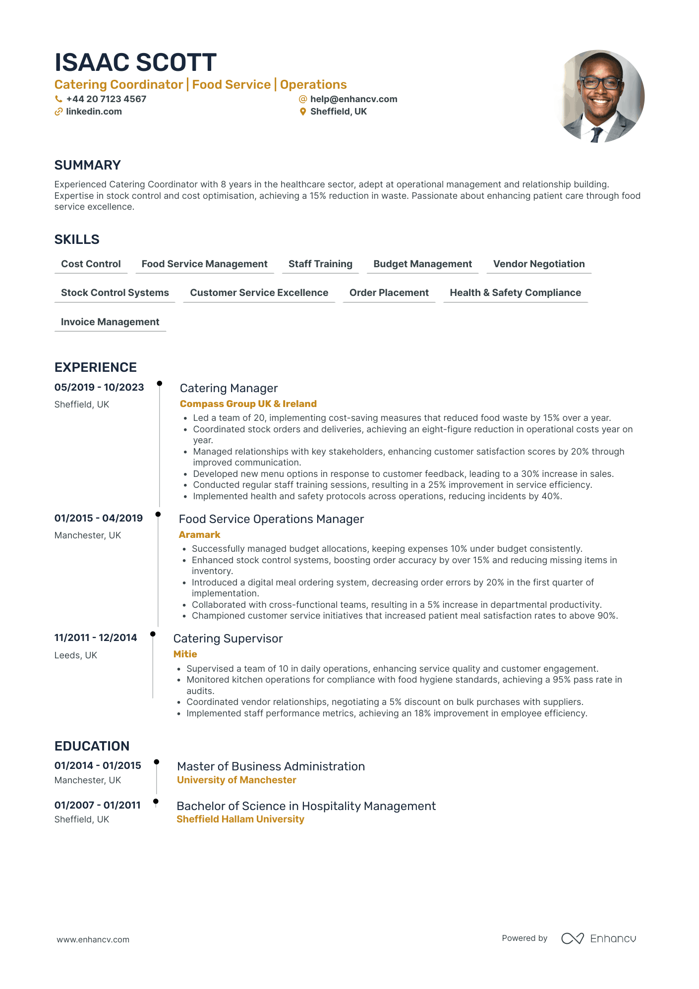Catering CV Examples & Guide for 2026