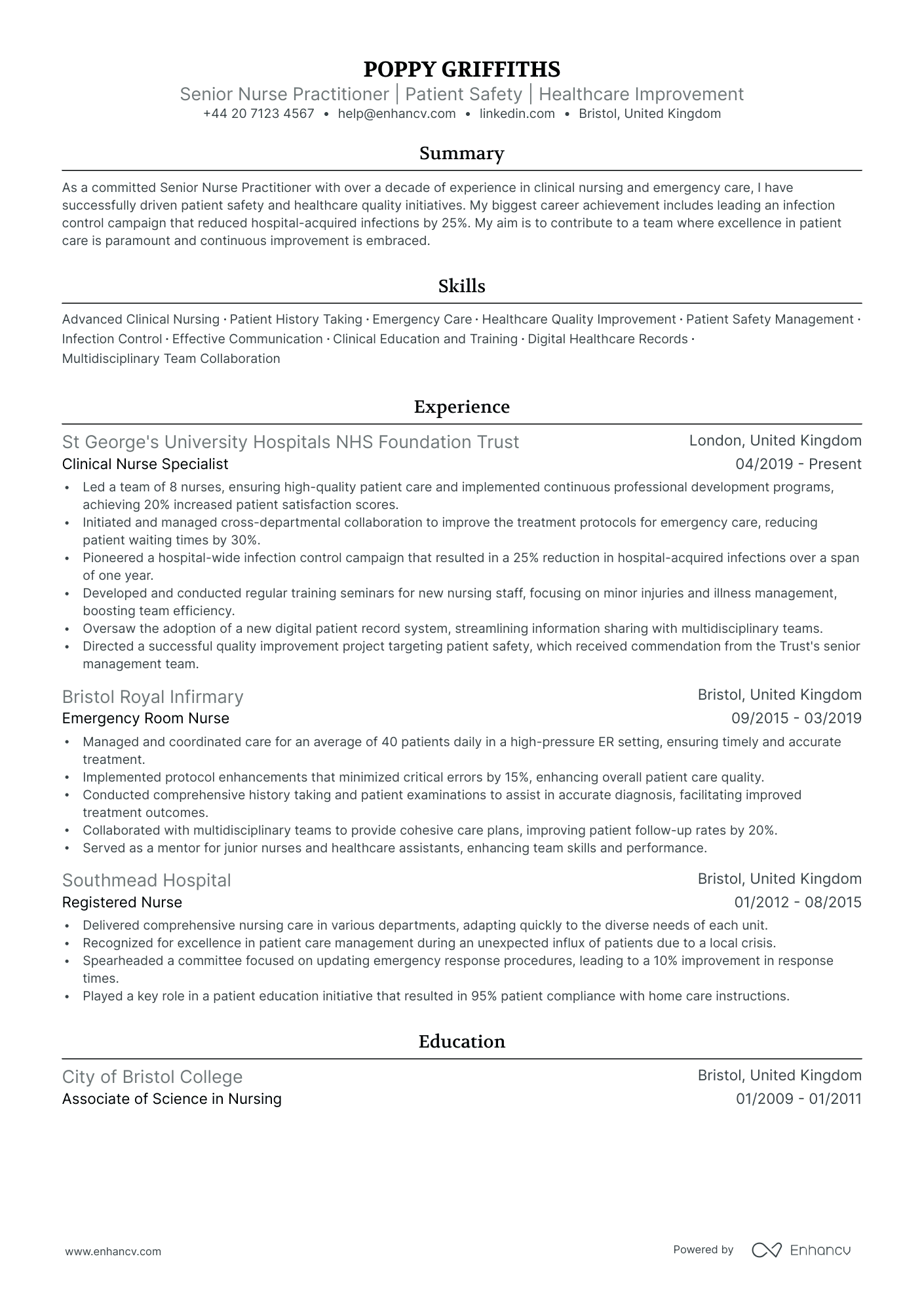 Nurse Practitioner CV Examples & Guide for 2025