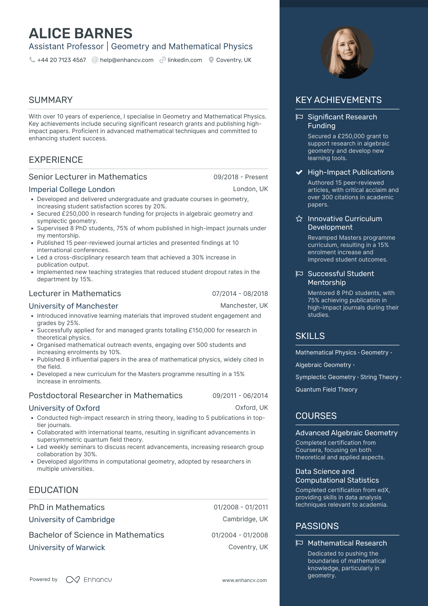 Professor CV Examples & Guide for 2026