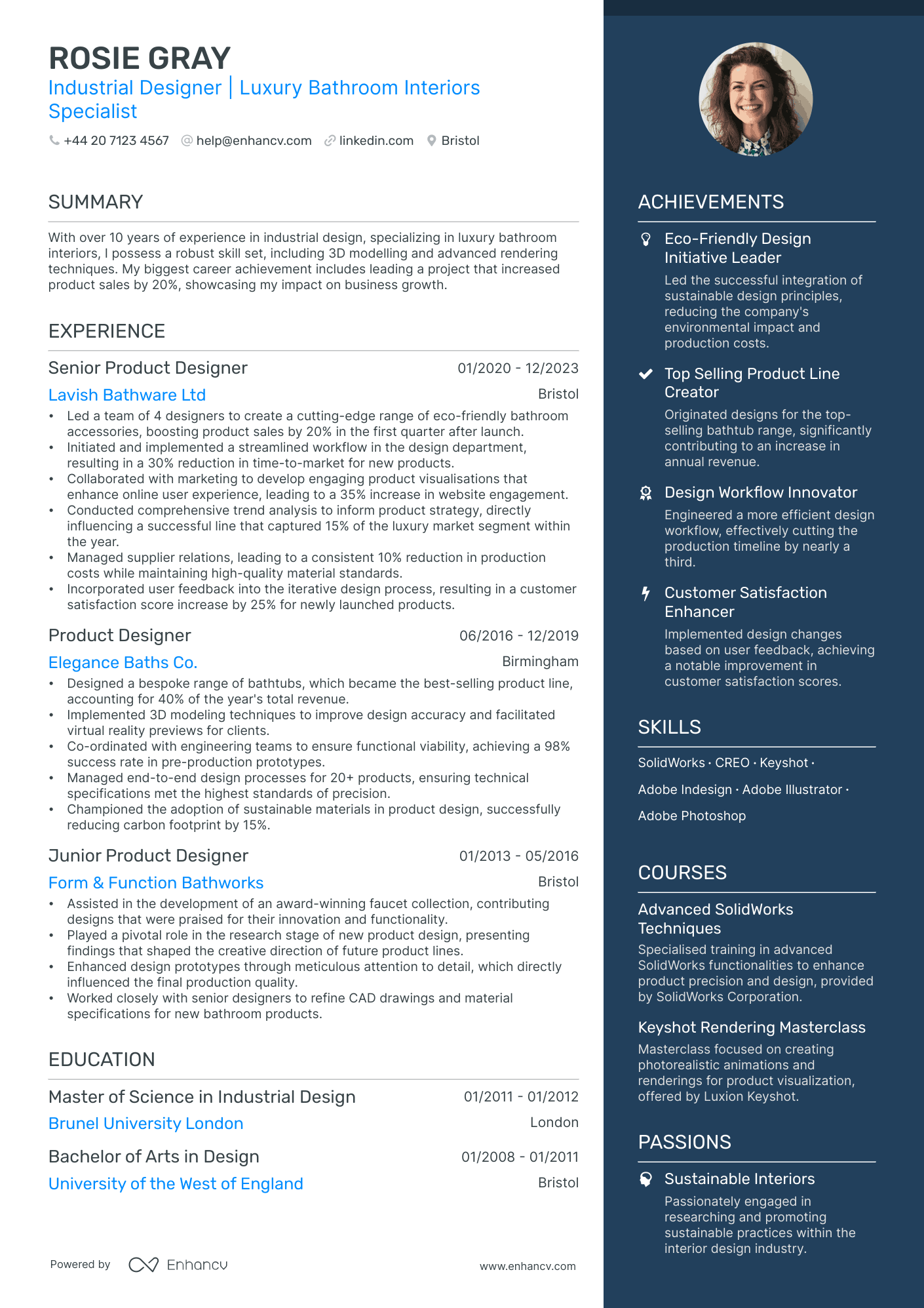 Industrial Design CV Examples & Guide for 2025