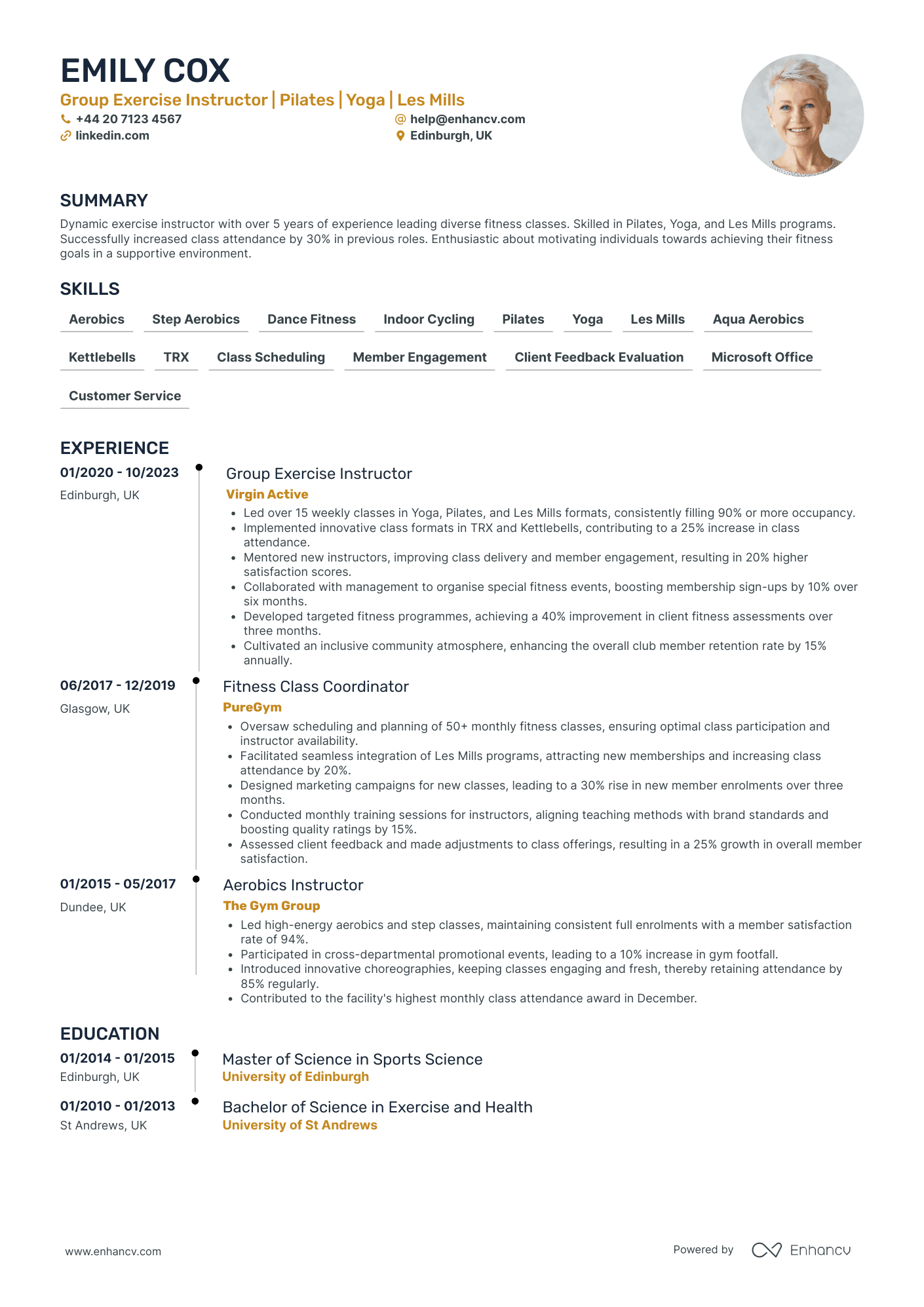 Yoga Instructor CV Examples & Guide for 2026