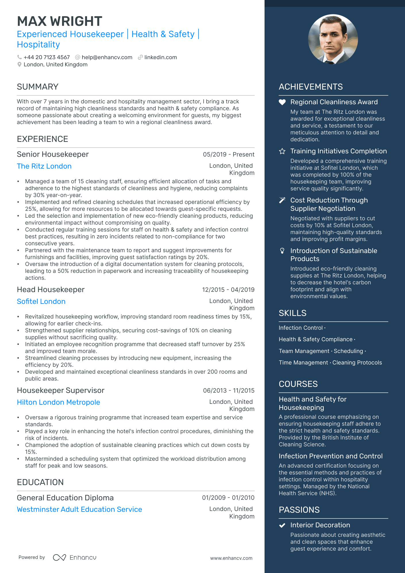 Housekeeper CV Examples & Guide for 2025