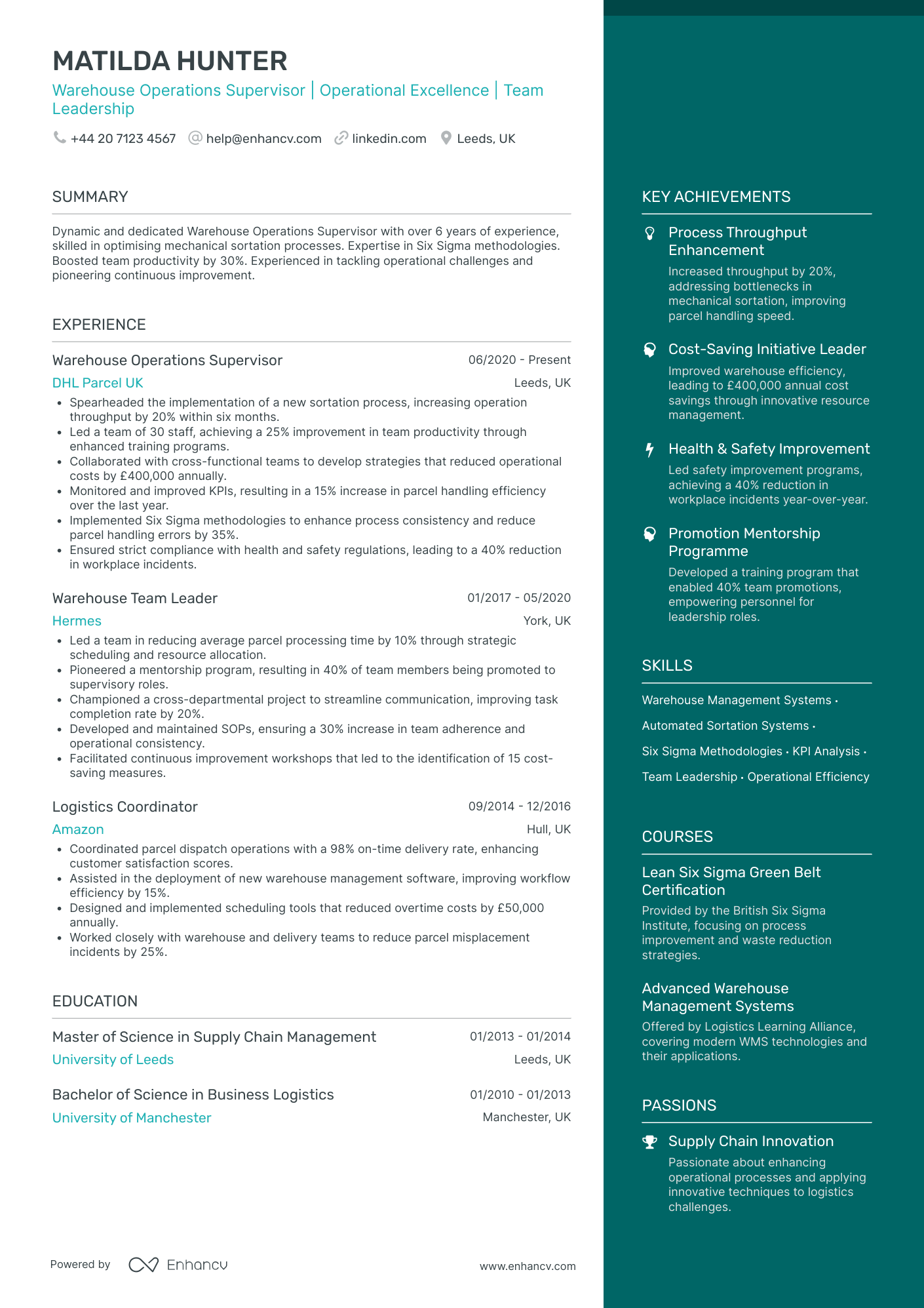 Warehouse Manager CV Examples & Guide for 2026