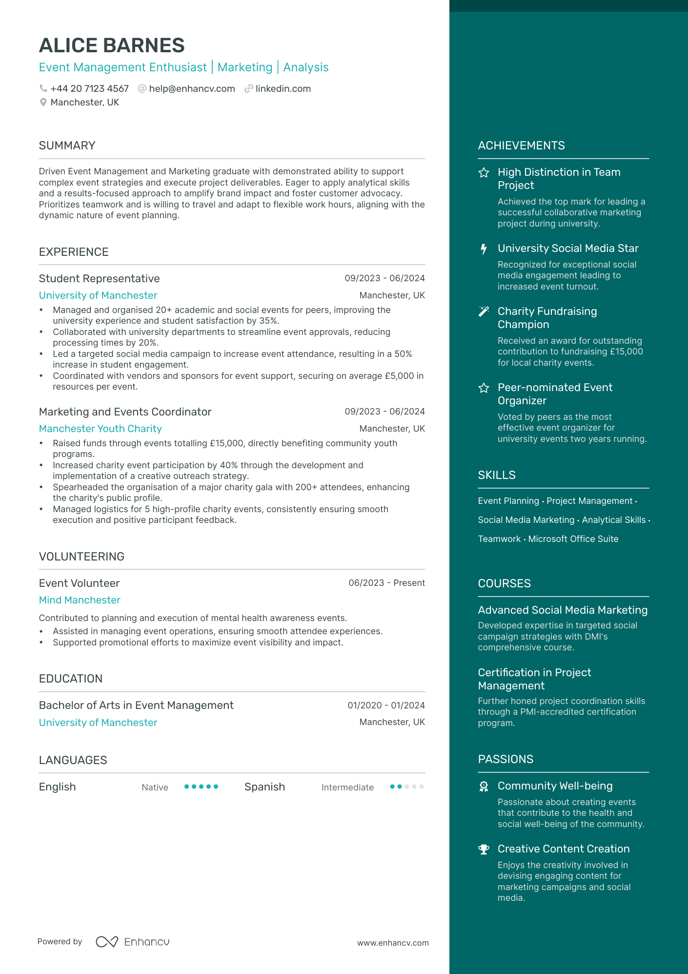 Marketing Intern CV Examples & Guide for 2025