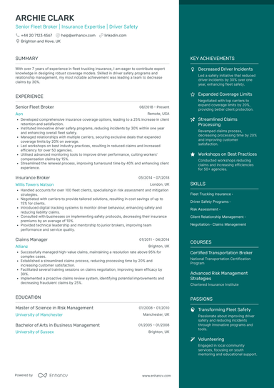 Insurance Broker CV Examples & Guide for 2026