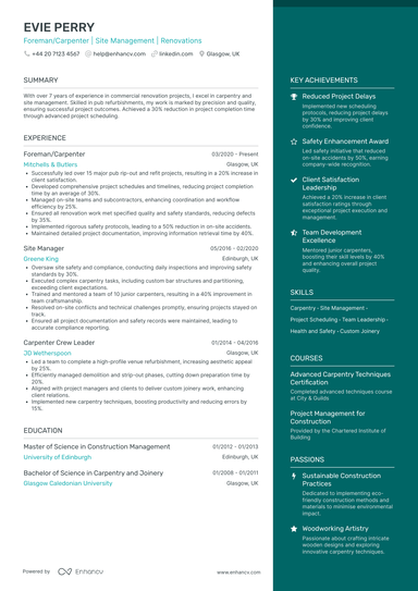 Carpenter CV Examples & Guide for 2026