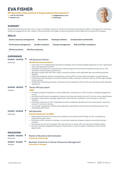 Human Resources CV Examples & Guide for 2026