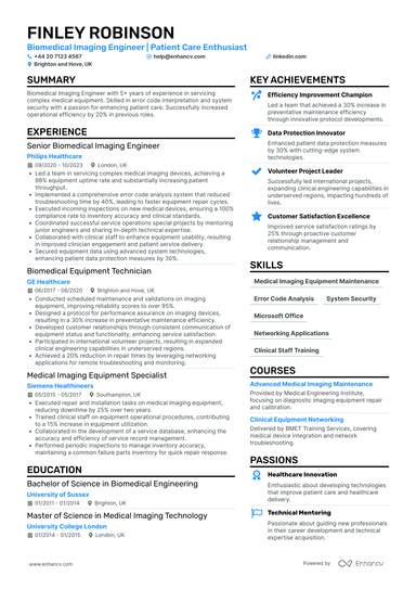Biomedical Engineer CV Examples & Guide for 2026