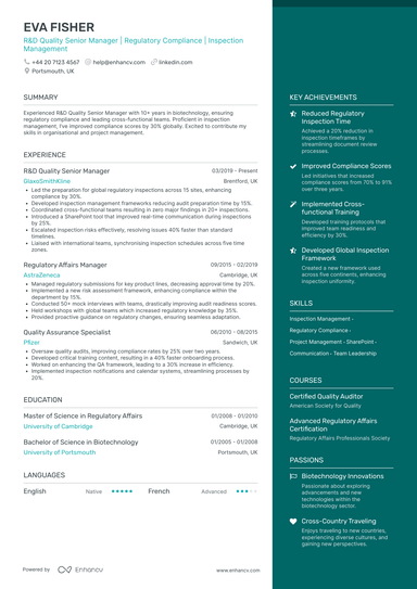Quality Manager CV Examples & Guide for 2026
